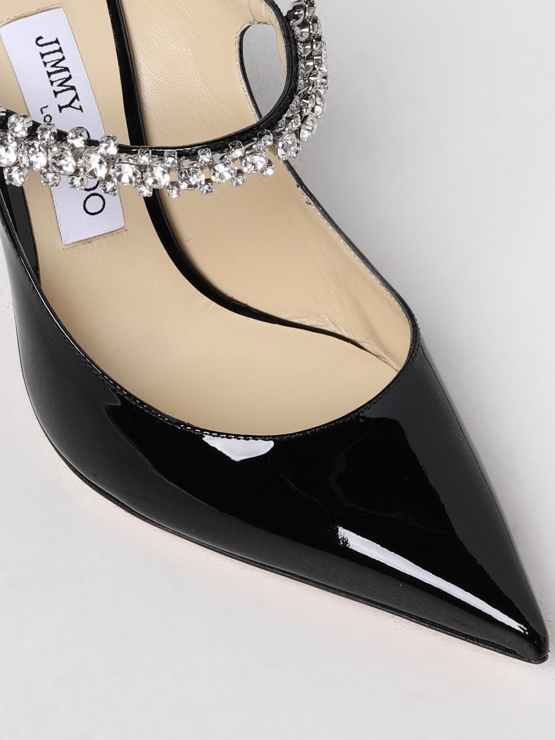 JIMMY CHOO: Mules Bling 100 in pelle verniciata - Nero | Scarpe Con ...