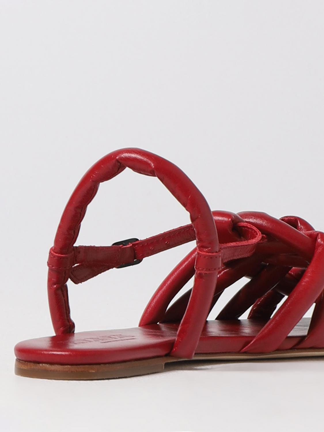 Hereu Flat Sandals For Woman Red Hereu Flat Sandals Wfr23cadi004 Online On Gigliocom