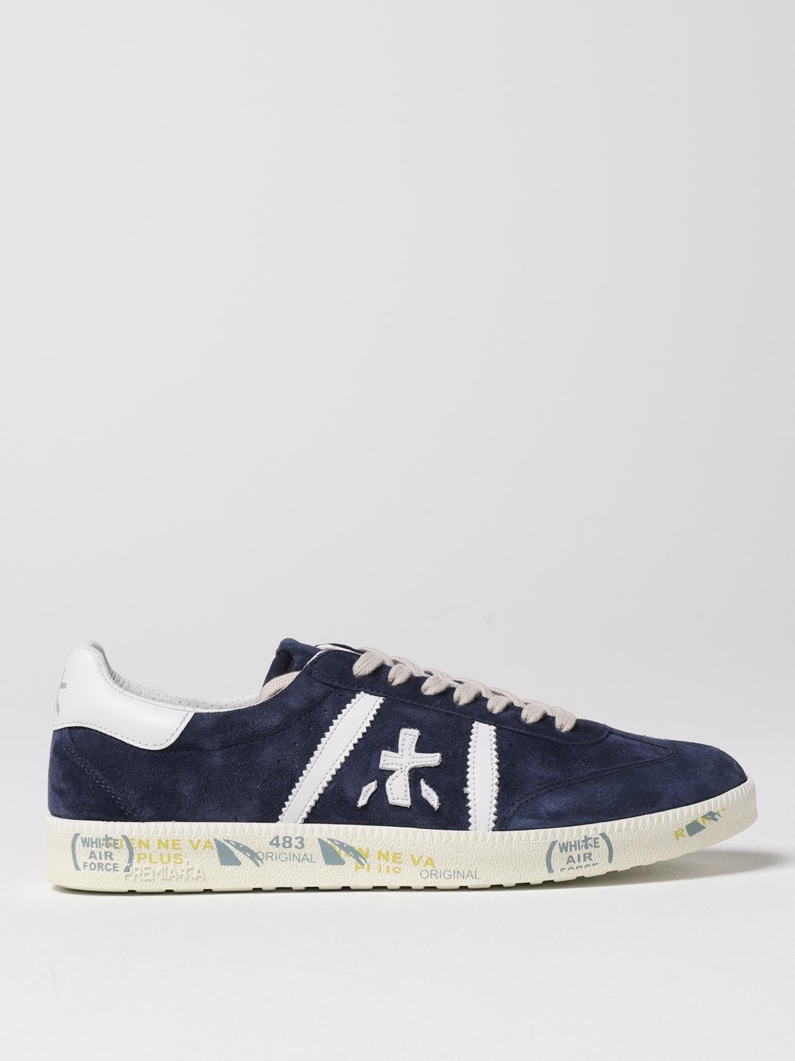 Premiata Men's Blue Leather Sneakers | ModeSens