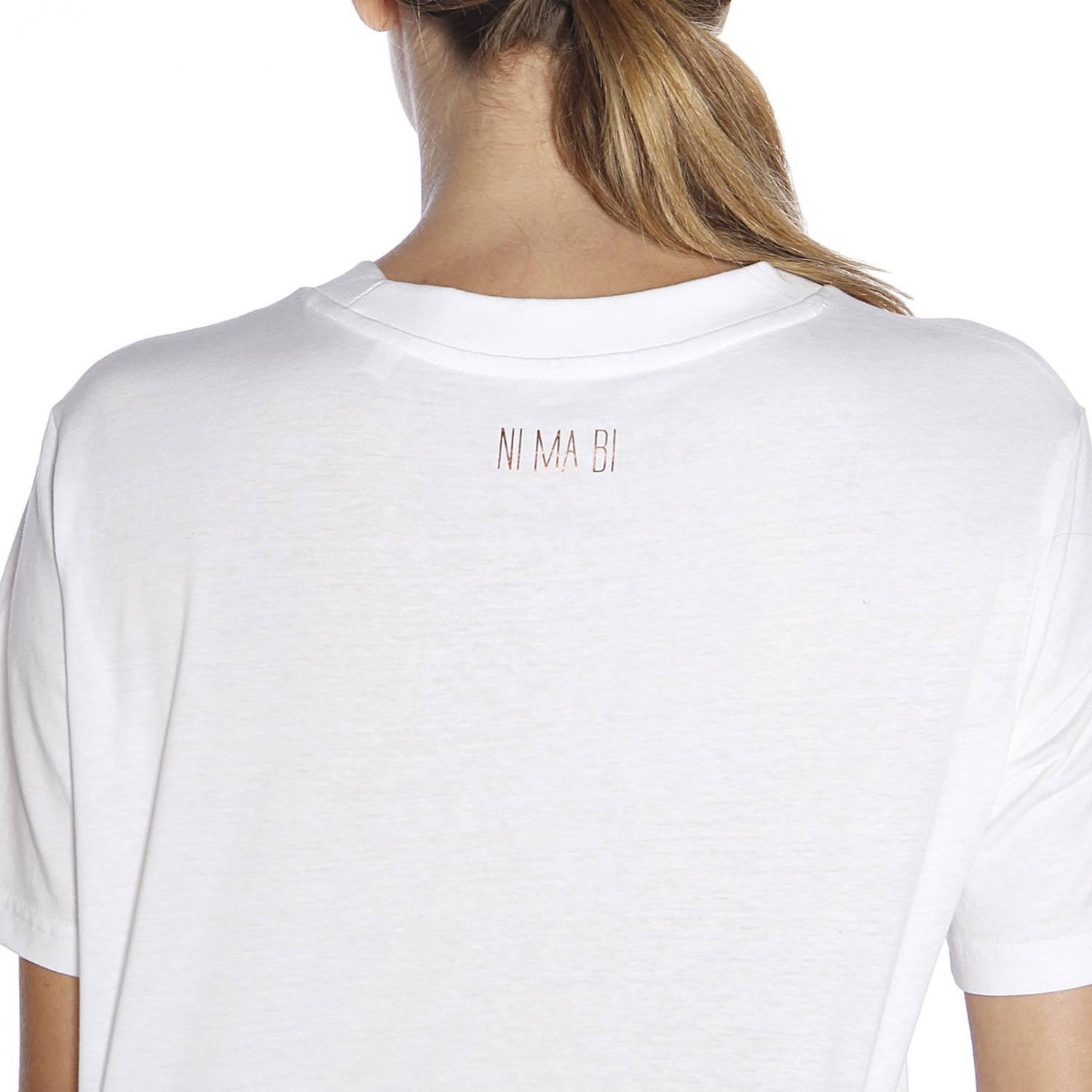 Ni Ma Bi T Shirt Oliviero In Puro Cotone Con Maxi Stampa Bronzata
