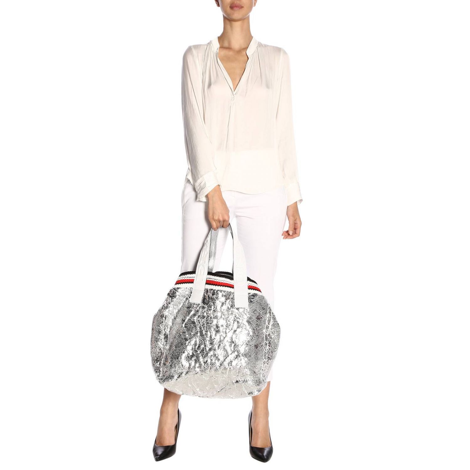 Ermanno Scervino Outlet: crossbody bags for woman - Silver | Ermanno ...