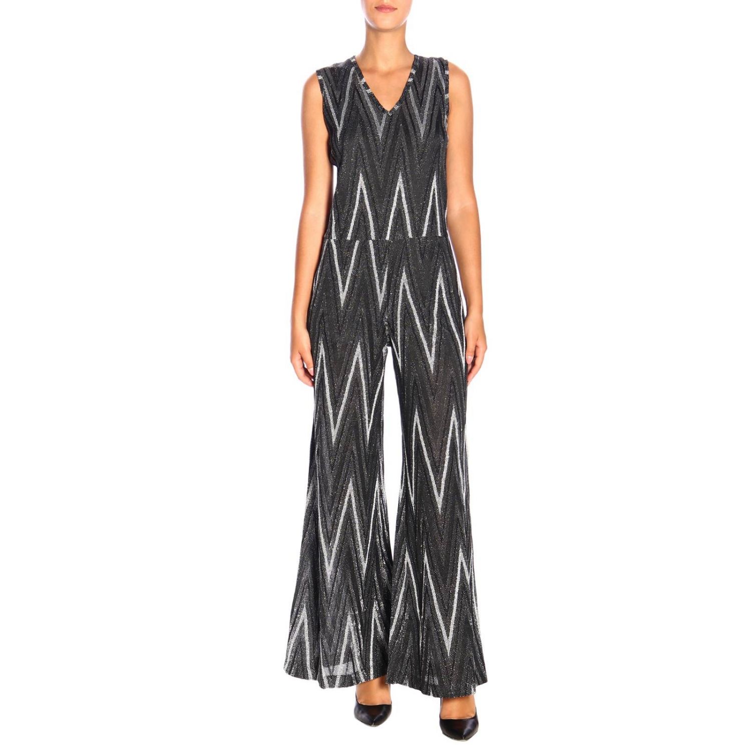 M Missoni Outlet: long jumpsuit in lurex zigzag knit | Jumpsuits M ...