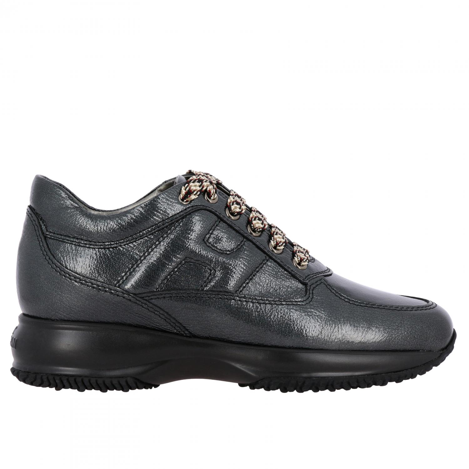 HOGAN: Interactive Sneakers aus Leder mit abgerundetem H - Schwarz ...