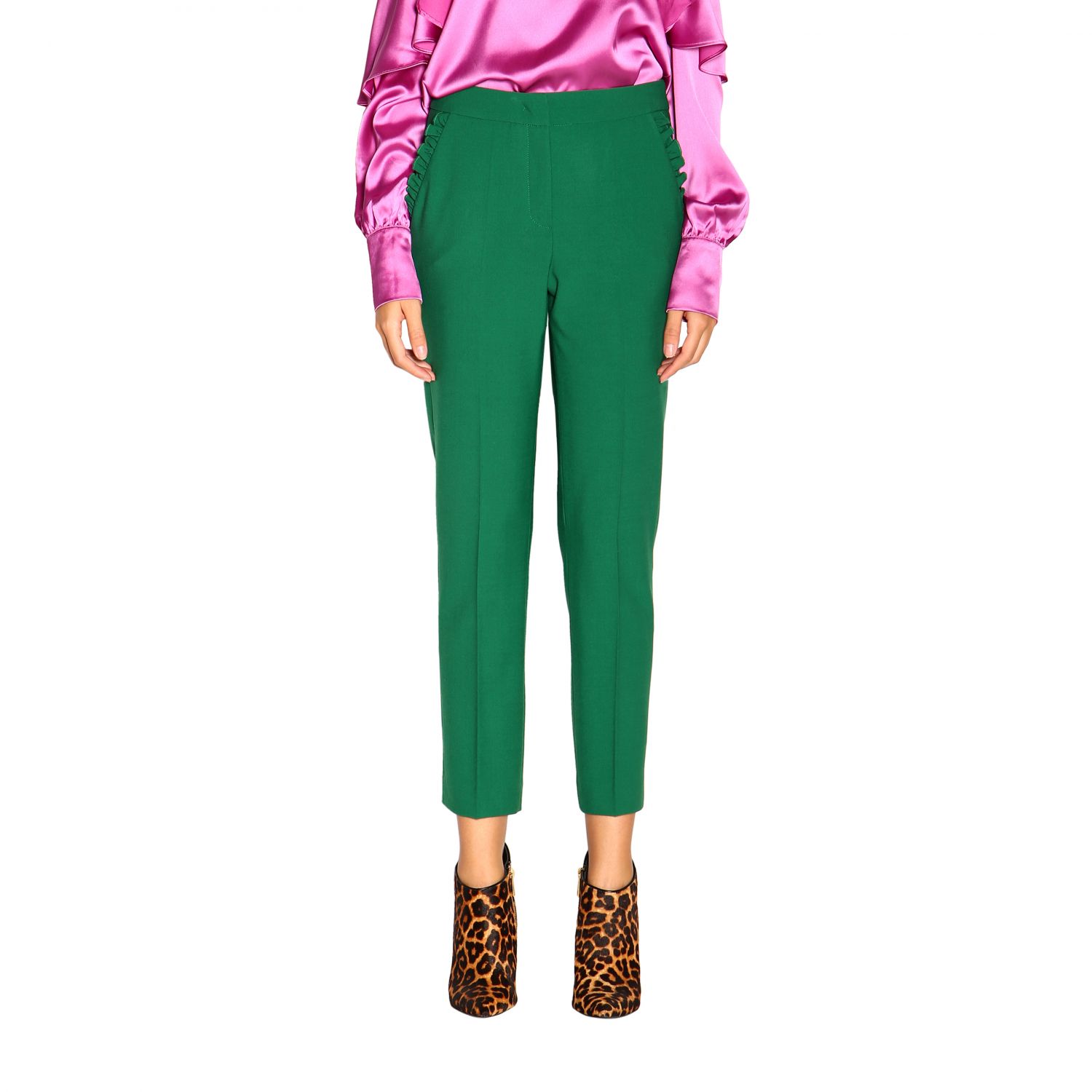 Hanita Outlet: pants for woman - Green | Hanita pants HP971 2525 online ...