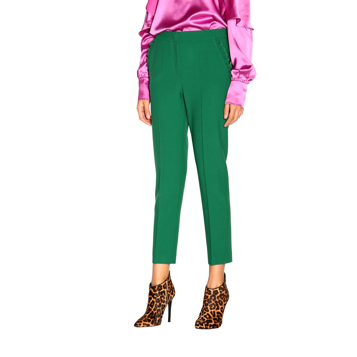 Hanita Outlet: pants for woman - Green | Hanita pants HP971 2525 online ...
