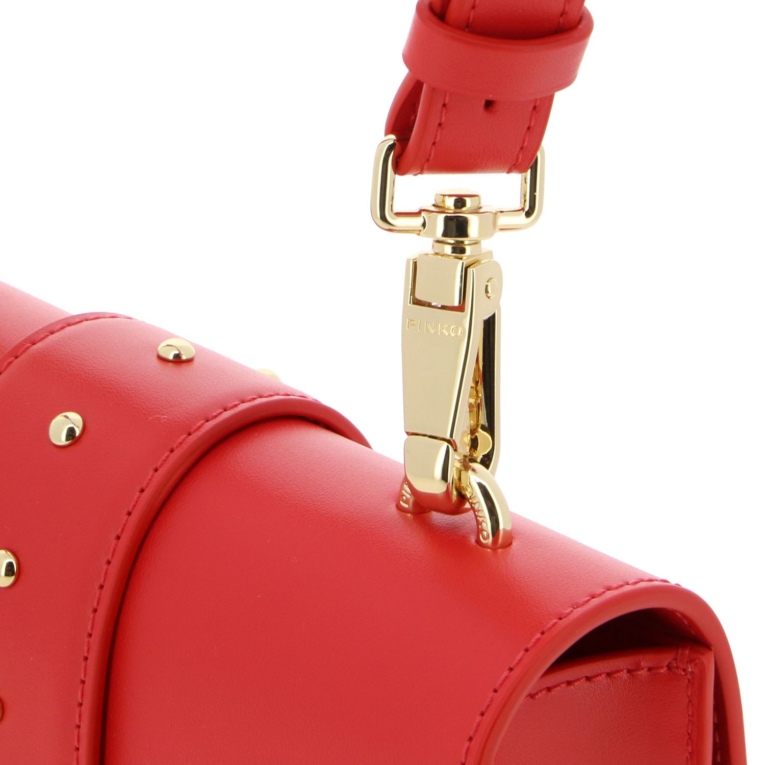 Pinko Outlet Go Round Classic Simply Leather Bag Red Pinko Mini pinko-outlet-go-round-classic-simply-leather-bag-red-pinko-mini