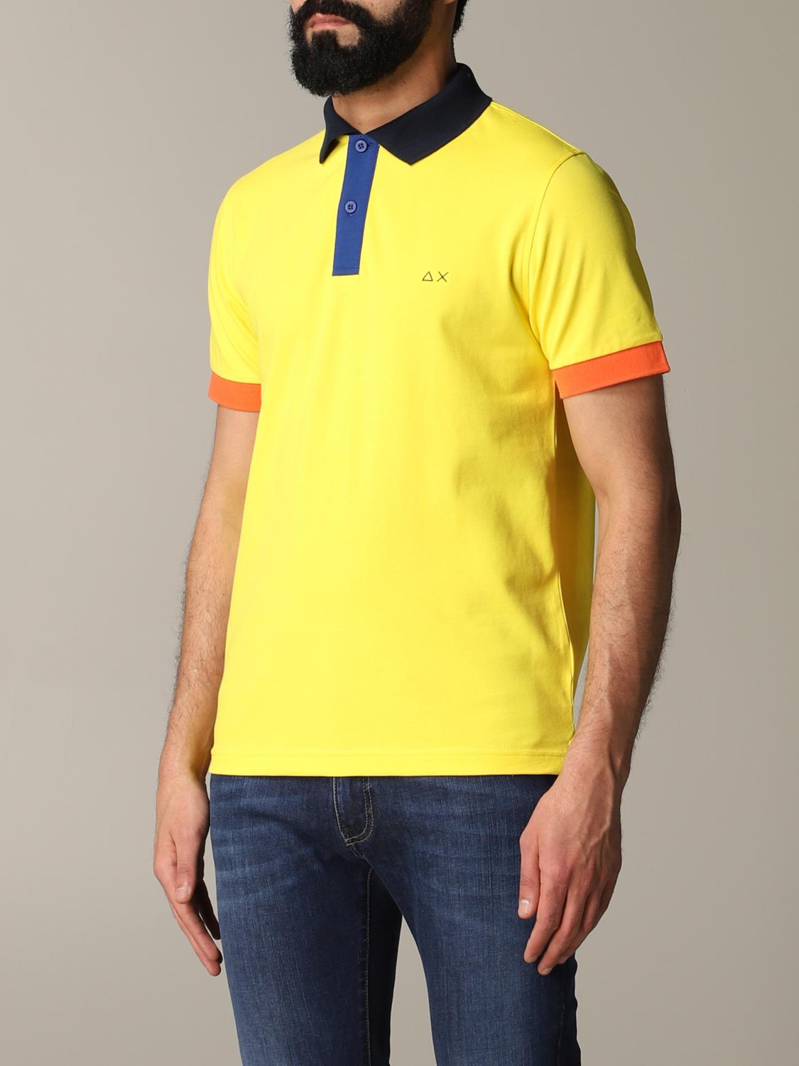 Outlet de Sun 68: Polo para hombre, Amarillo | Polo Sun 68 A30108 en ...