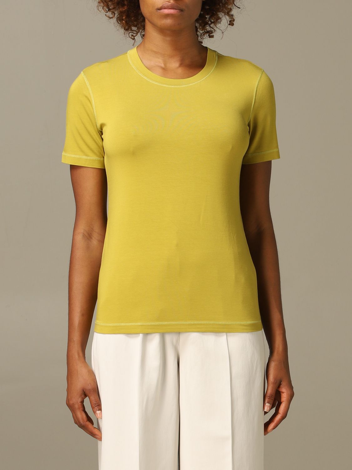 S Max Mara Outlet Basic T shirt Green S Max Mara T shirt s-max-mara-outlet-basic-t-shirt-green-s-max-mara-t-shirt