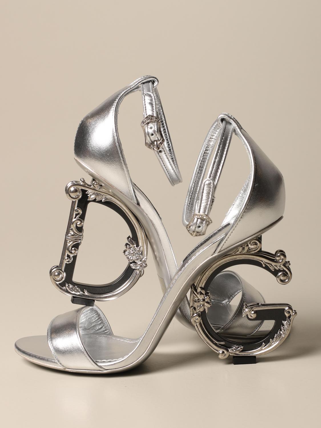 DOLCE & GABBANA: Schuhe damen - Silber | Sandalen Mit Absatz Dolce ...