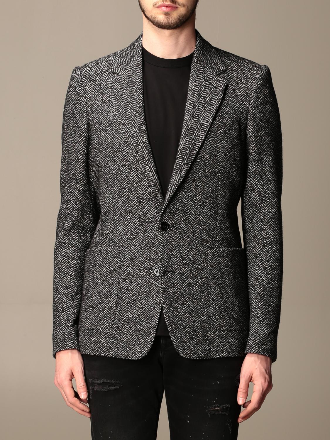 Dolce And Gabbana Chevron Single Breasted Jacket Jacket Dolce And Gabbana