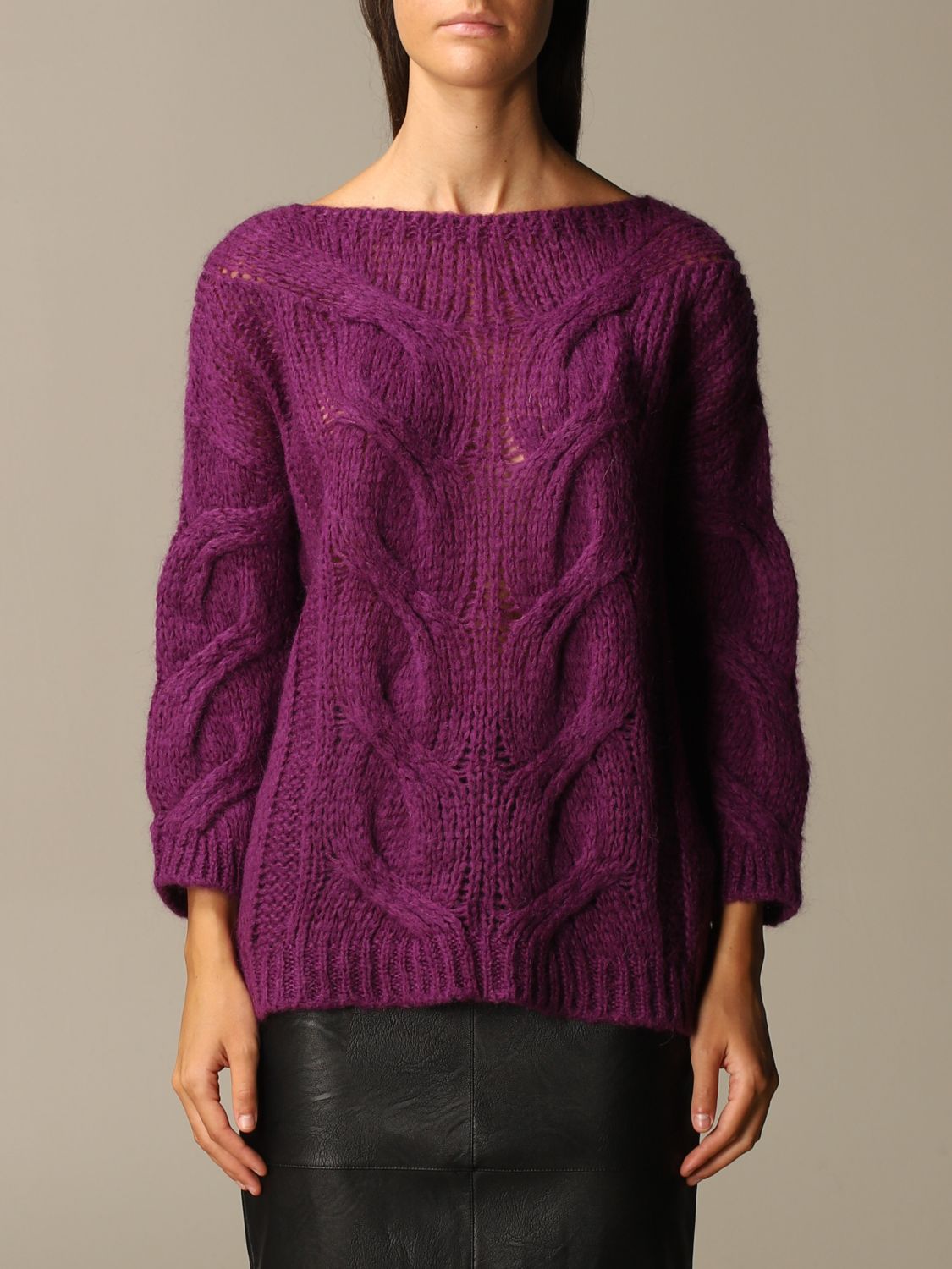 Manila Grace Outlet: Sweater women - Violet | Sweater Manila Grace ...