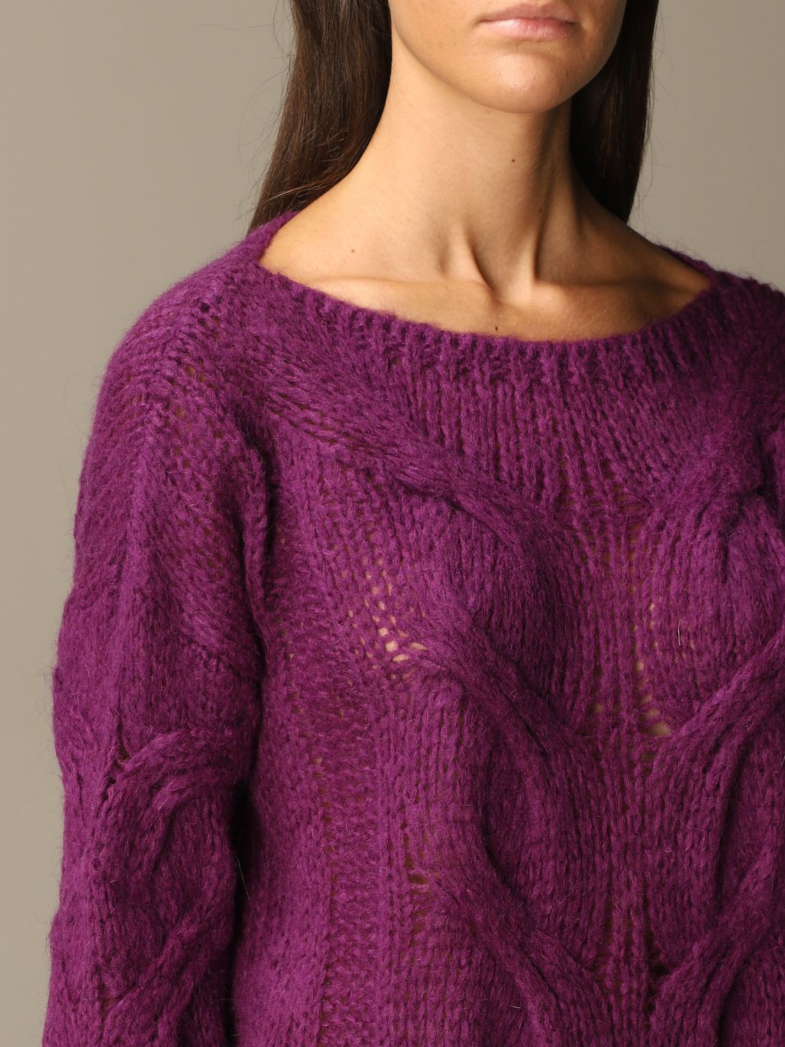 Manila Grace Outlet: Sweater women - Violet | Sweater Manila Grace ...