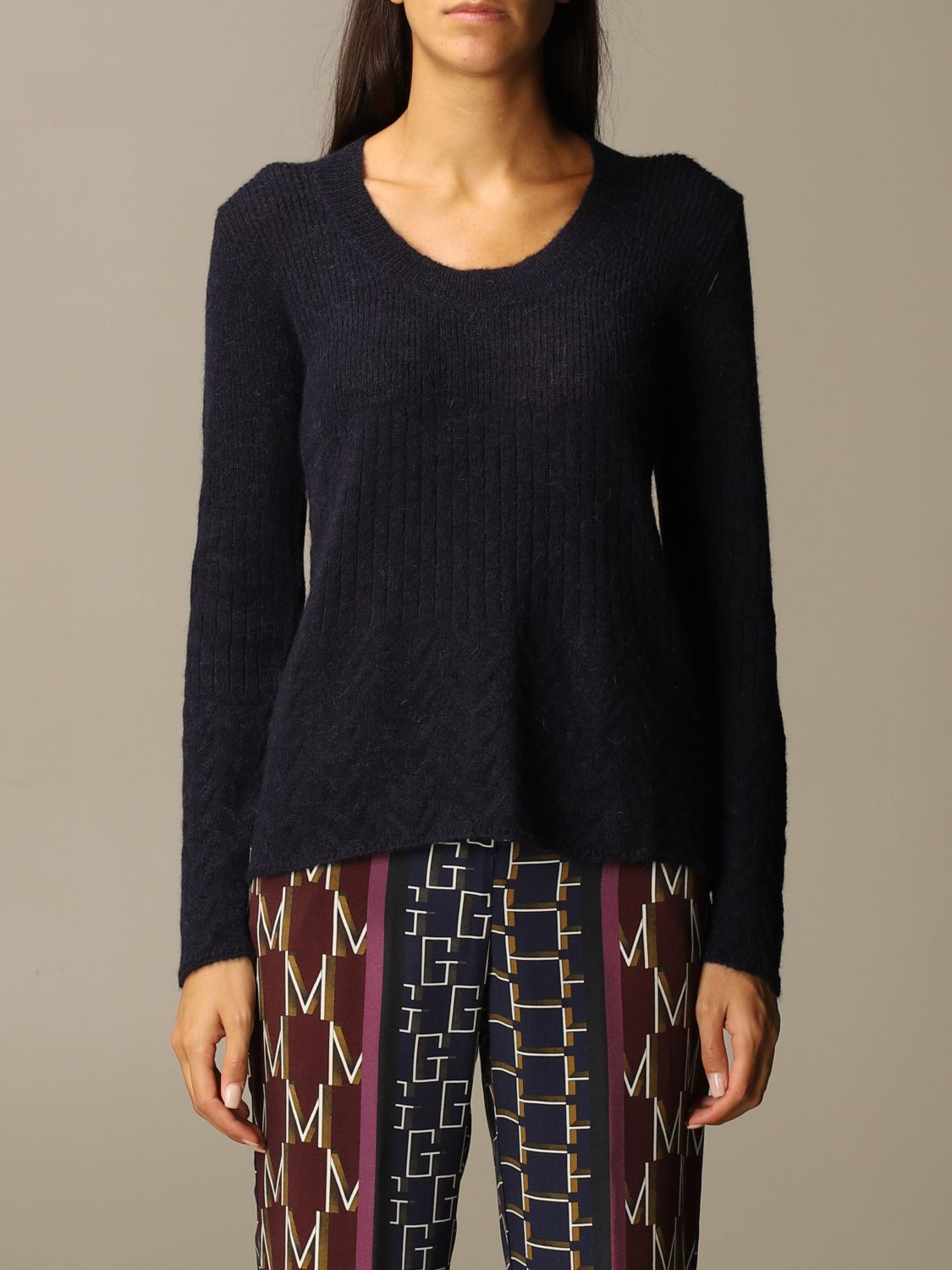 MANILA GRACE: Sweater women - Blue | Sweater Manila Grace M212WT GIGLIO.COM