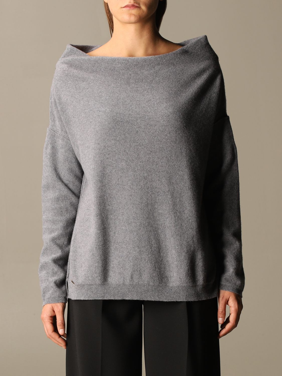 Manila Grace Outlet: basic sweater - Grey | Sweater Manila Grace M742WU ...