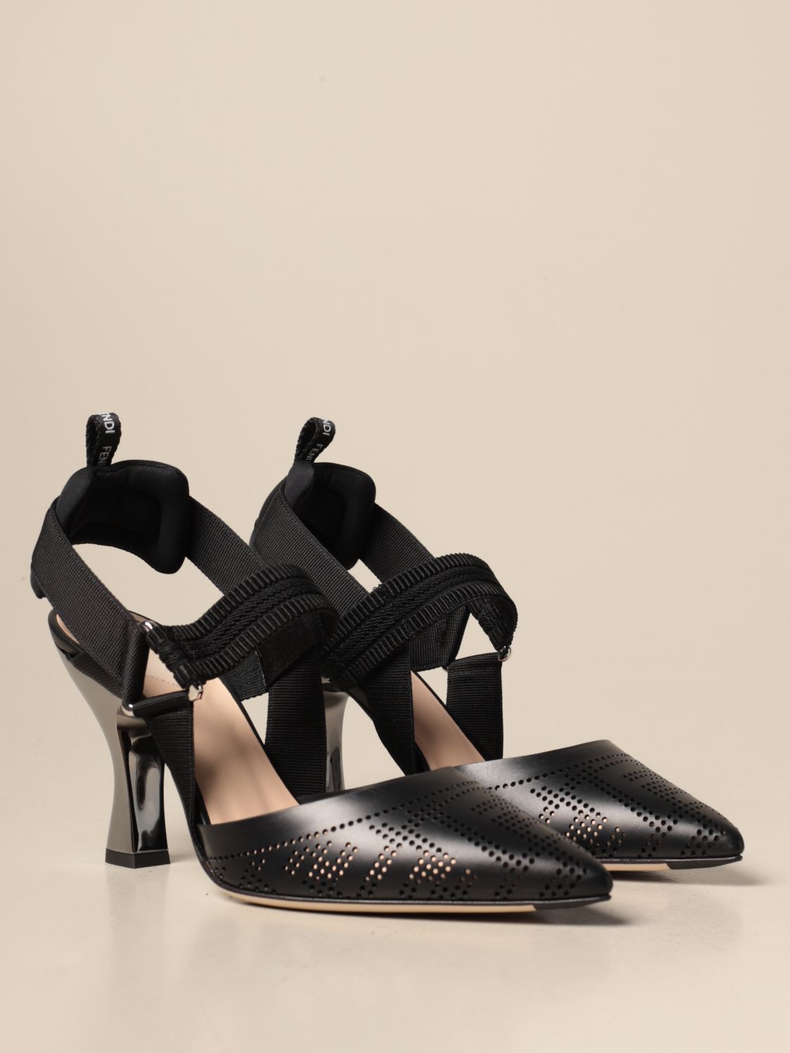 FENDI: Schuhe damen - Schwarz | Sandalen Mit Absatz Fendi 8J7007 ABOF ...