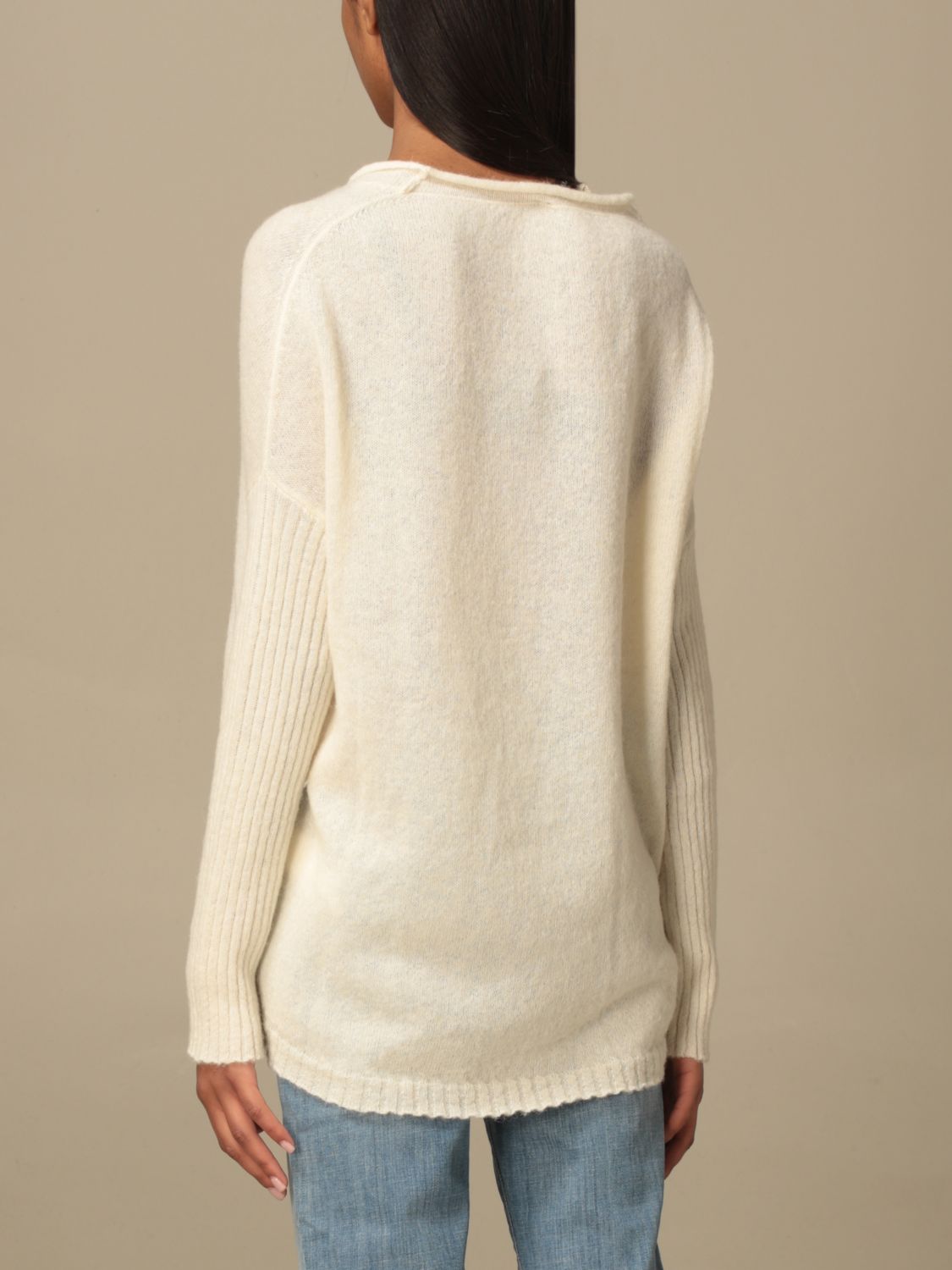 MANILA GRACE: basic crewneck sweater - Ivory | Sweater Manila Grace ...