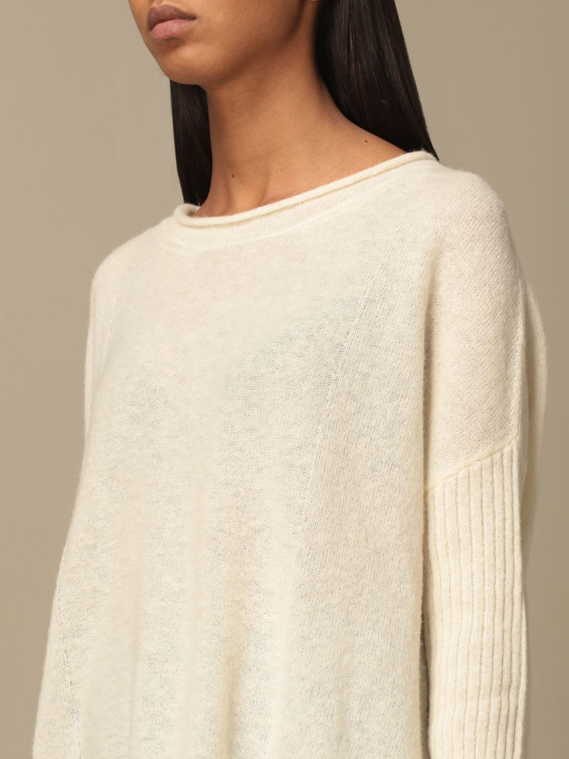 MANILA GRACE: basic crewneck sweater - Ivory | Sweater Manila Grace ...