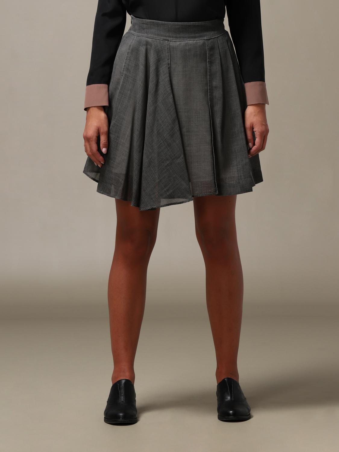 ALYSI: Skirt women - Grey | Skirt Alysi 150011A0030 GIGLIO.COM