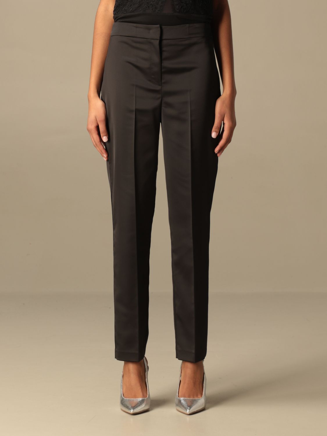 HANITA: high-waisted trousers | Pants Hanita Women Black | Pants Hanita ...