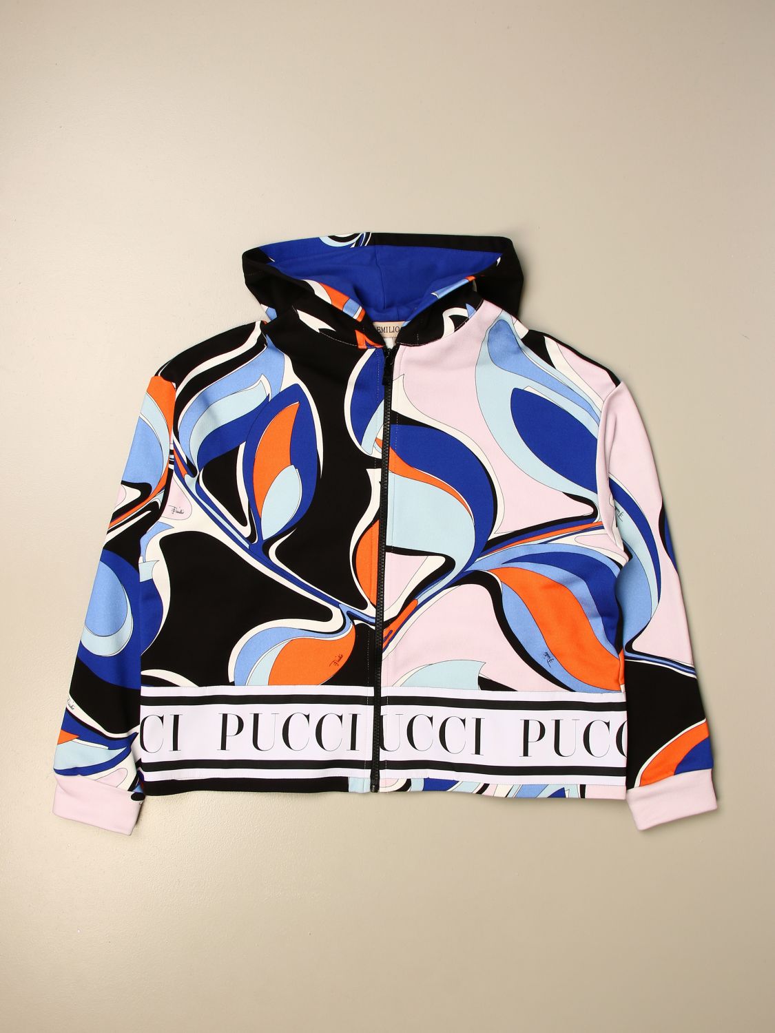 EMILIO PUCCI: printed hoodie | Sweater Emilio Pucci Kids Pink | Sweater ...