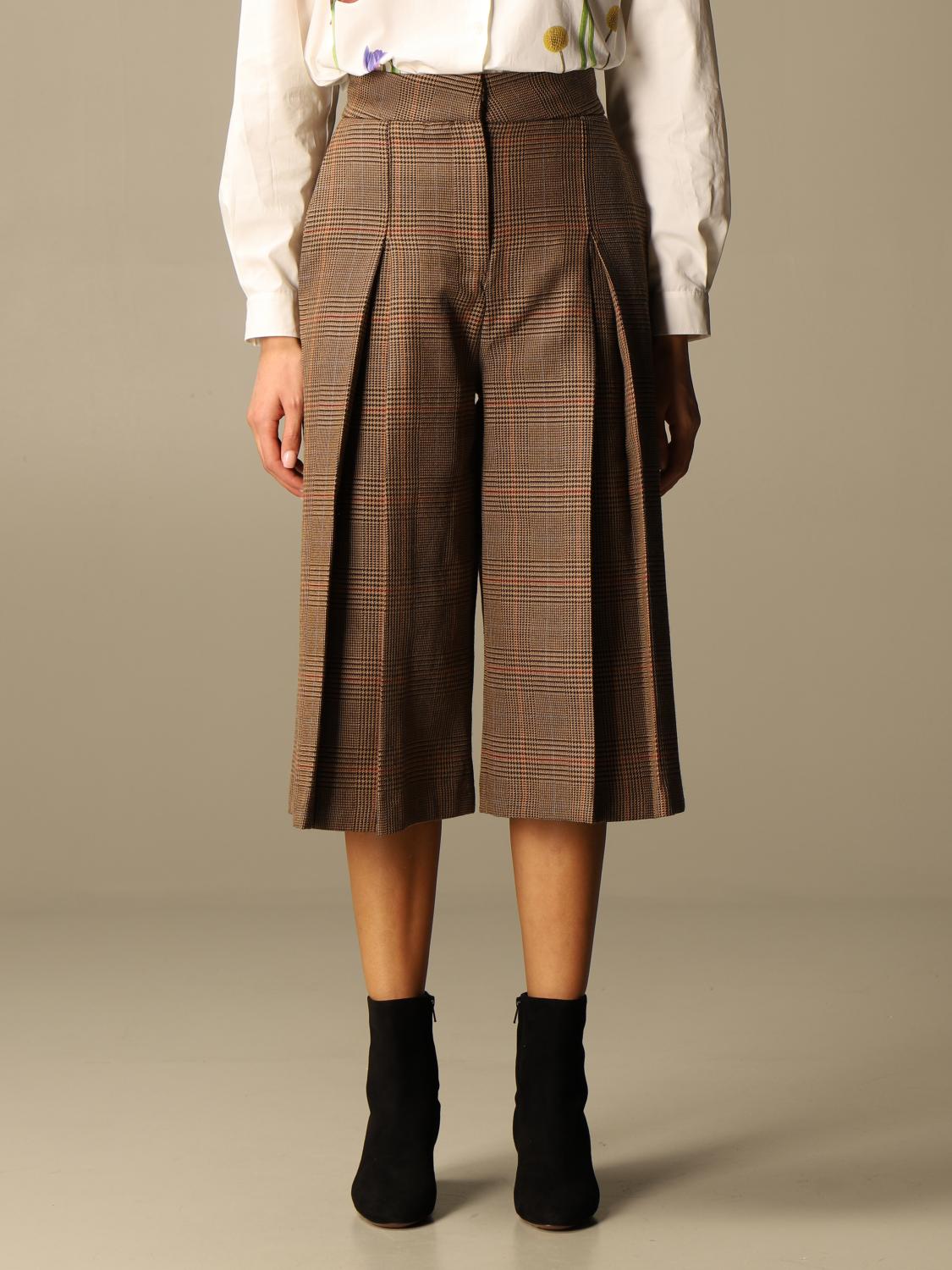 L'autre Chose Outlet: Cropped trousers check | Pants L'autre Chose ...