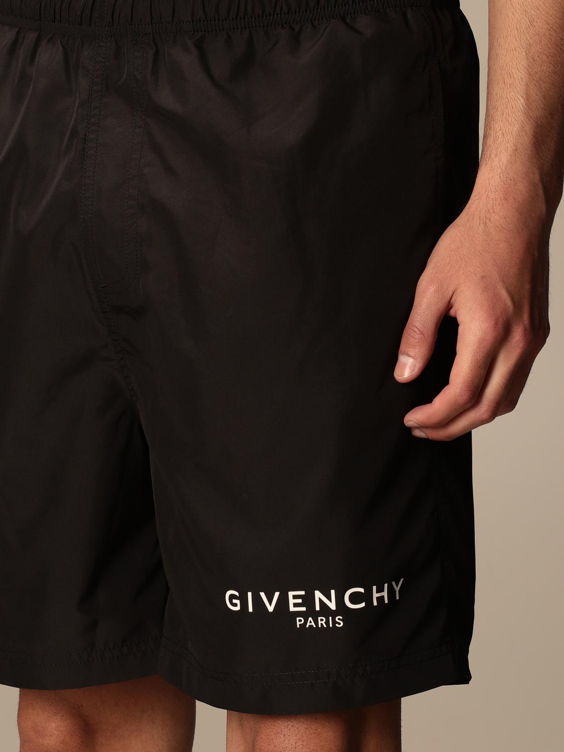GIVENCHY: boxer swimsuit with logo - Black | Swimsuit Givenchy ...