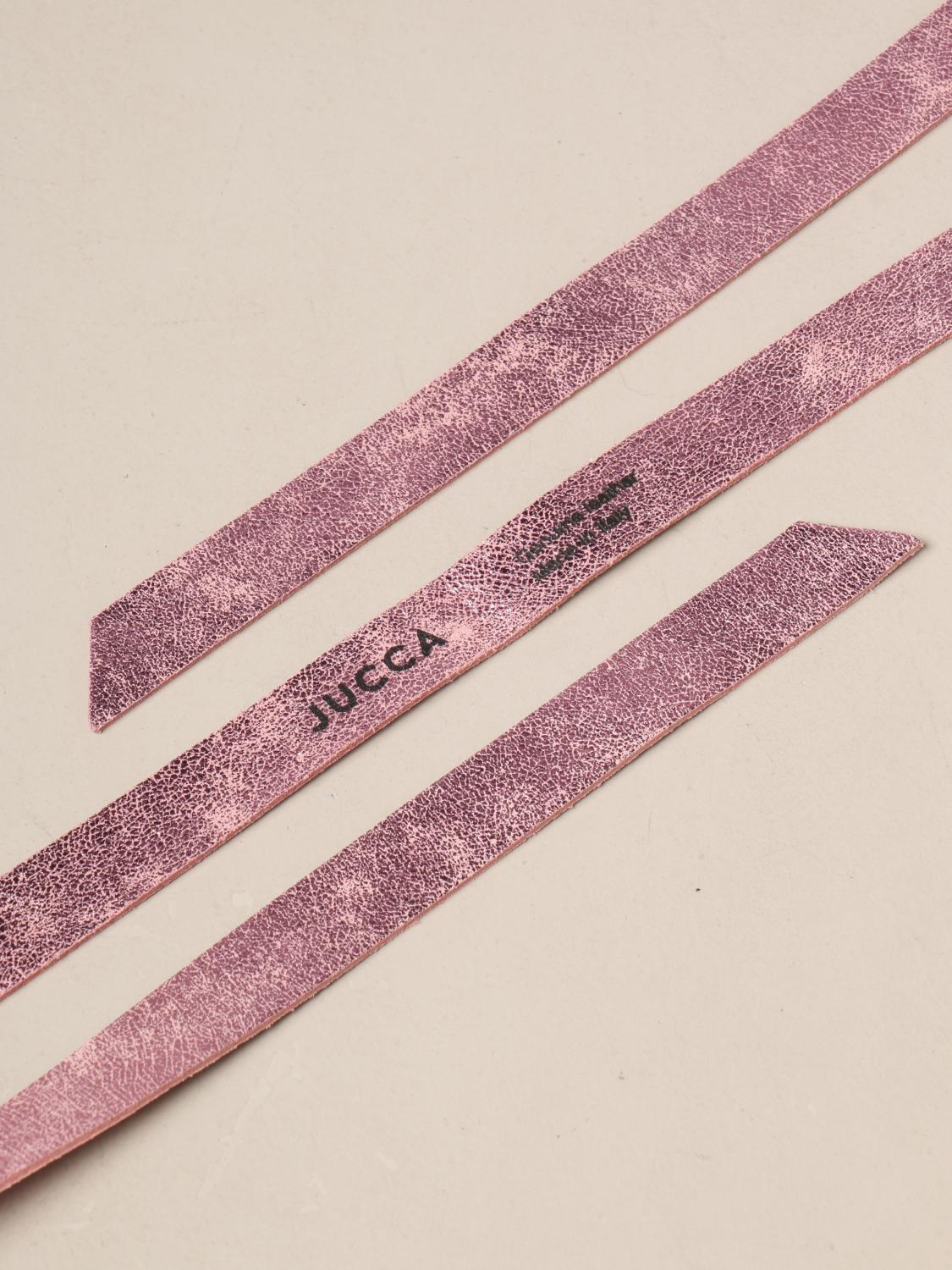 JUCCA: belt in laminated leather - Pink | Jucca belt J3319003 online on ...