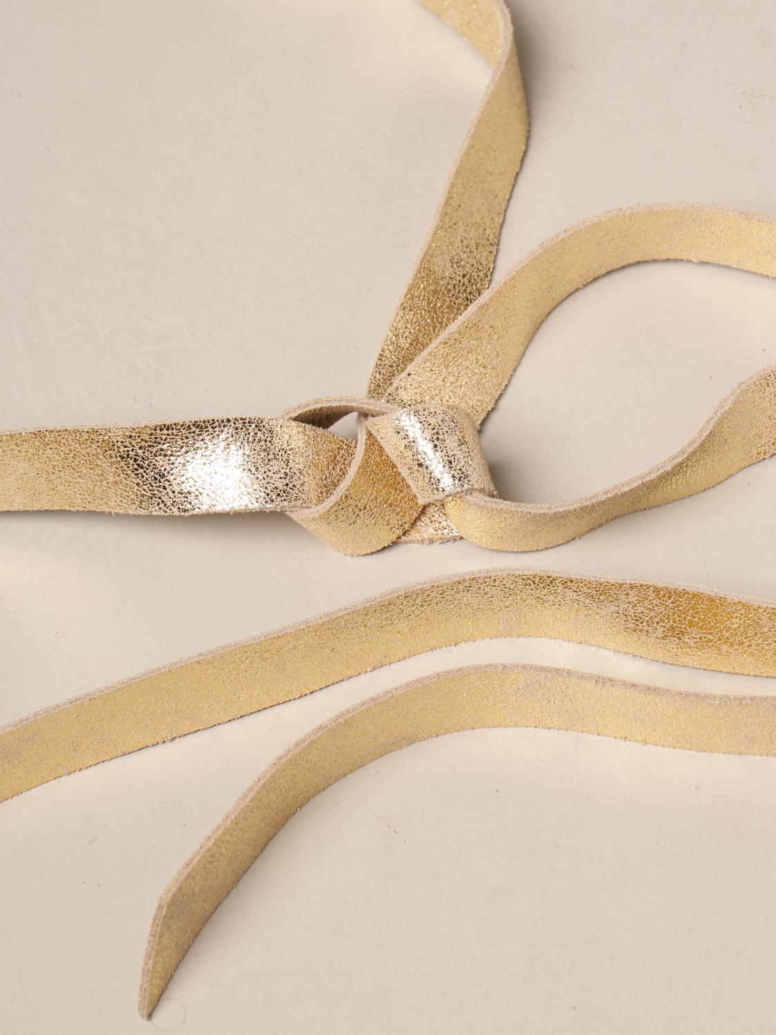 JUCCA: belt in laminated leather - Gold | Jucca belt J3319003 online on ...