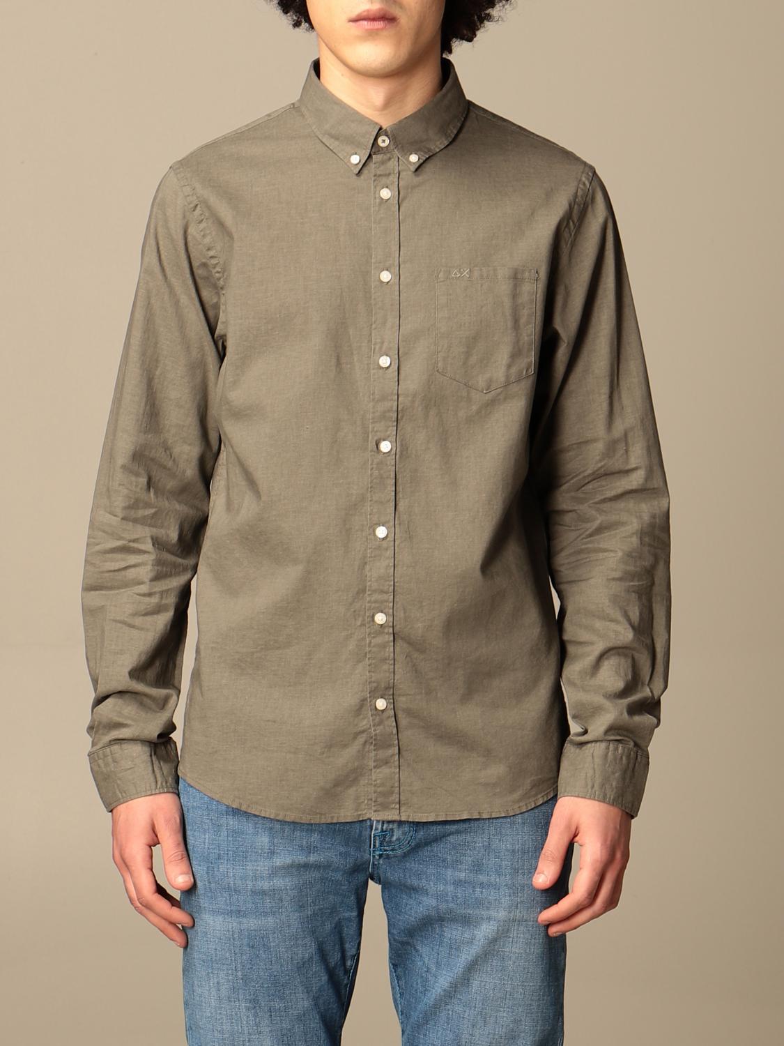SUN 68: Shirt men - Military | Shirt Sun 68 S31102 GIGLIO.COM