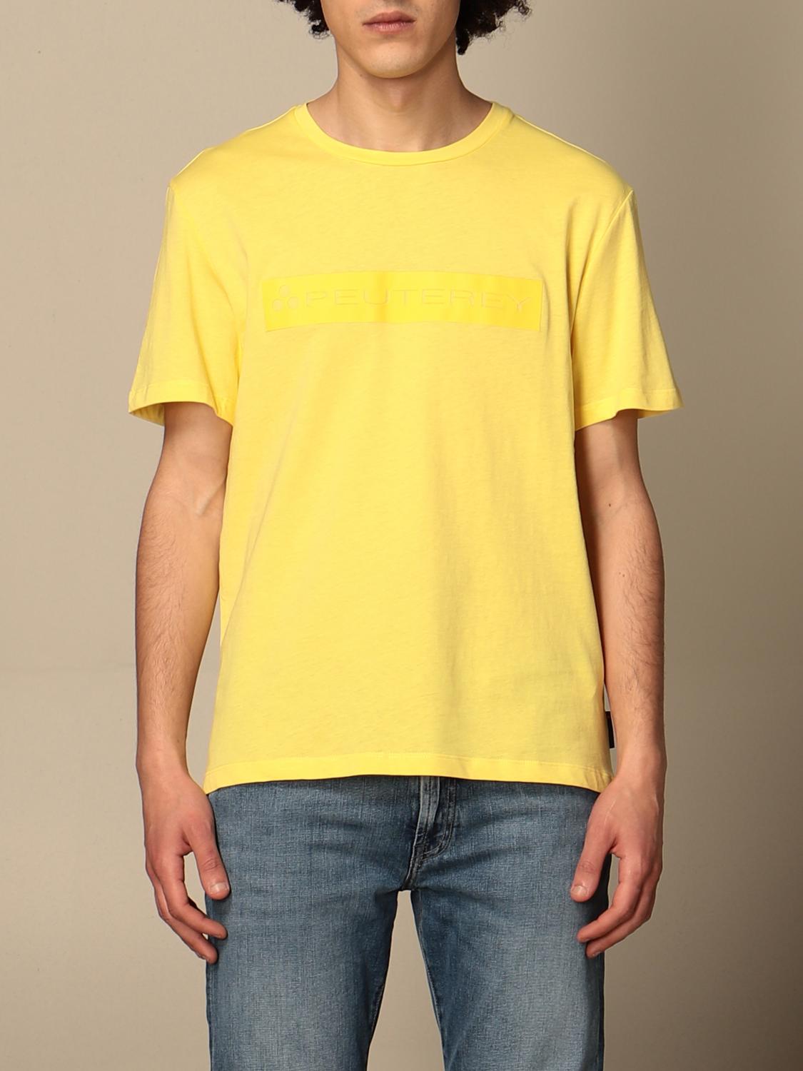 PEUTEREY: cotton t-shirt with logo | T-Shirt Peuterey Men Yellow | T ...