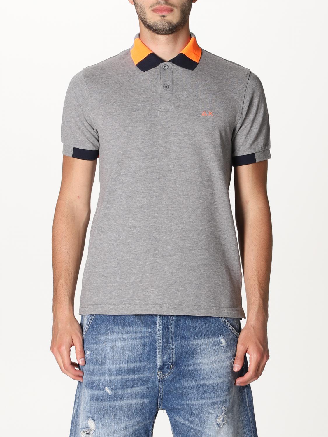 Sun 68 Outlet: Sweater men | Polo Shirt Sun 68 Men Grey | Polo Shirt ...