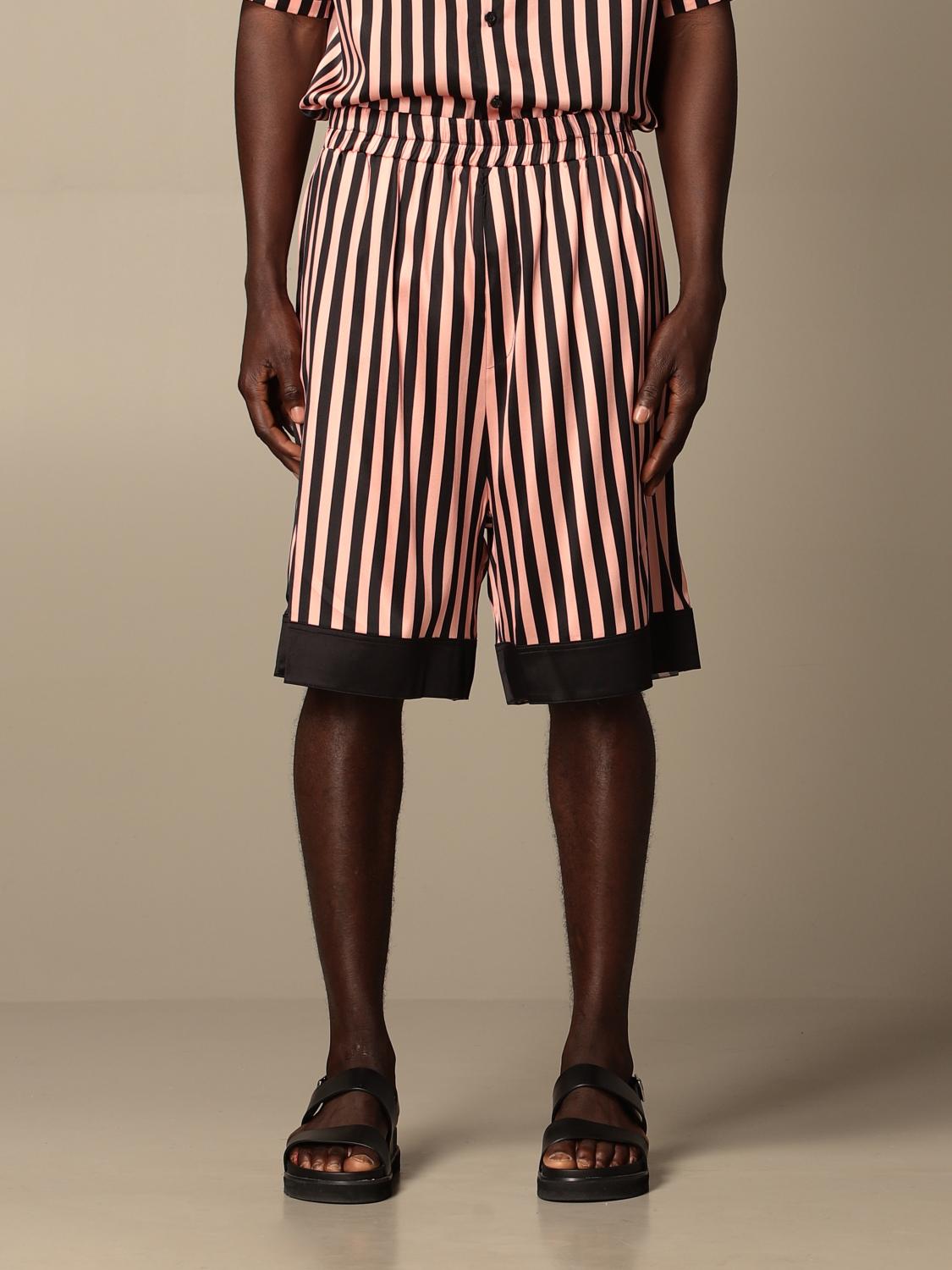 LANEUS: Striped jogging shorts | Short Laneus Men Pink | Short Laneus ...