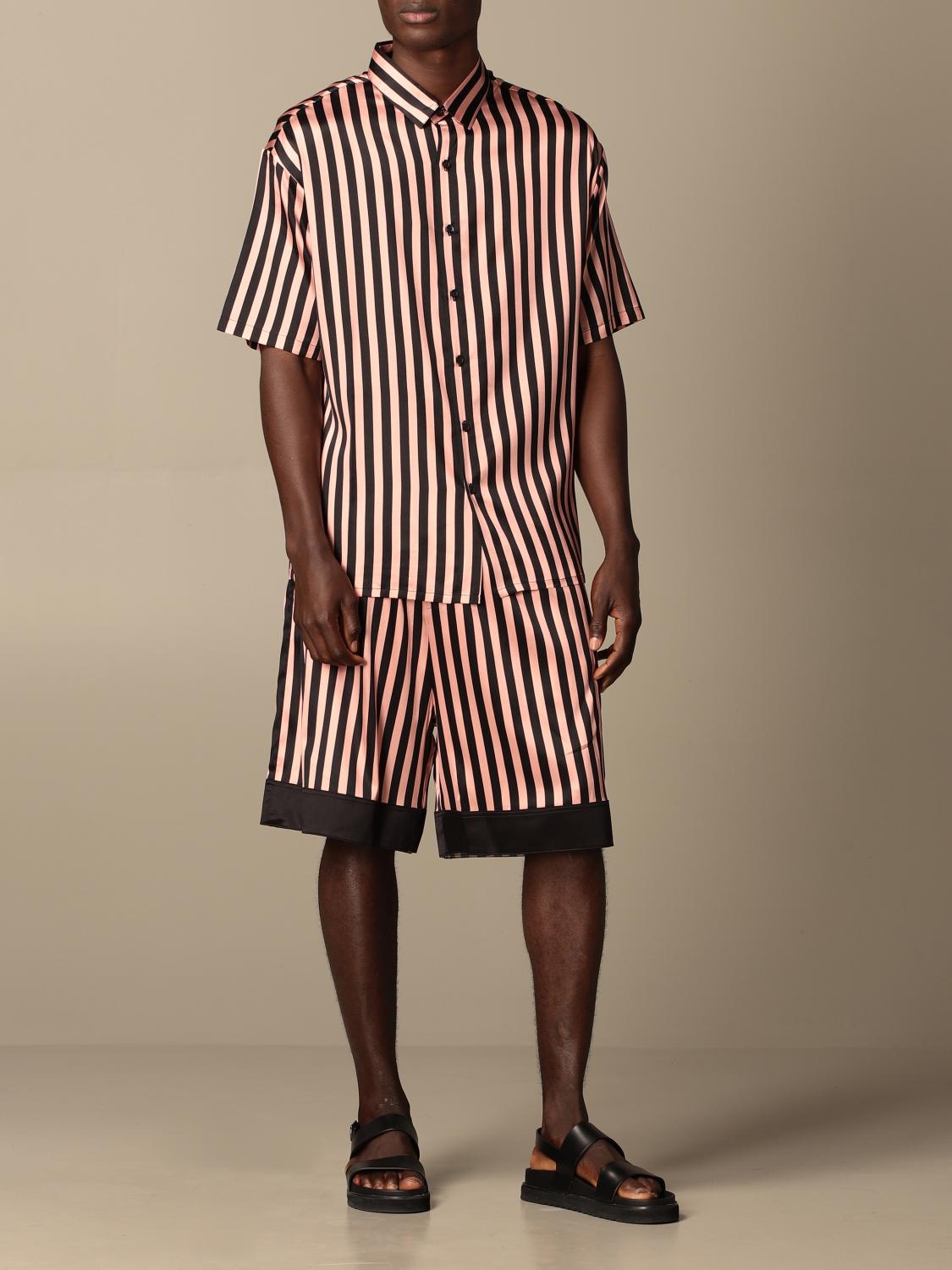LANEUS: Striped jogging shorts | Short Laneus Men Pink | Short Laneus ...