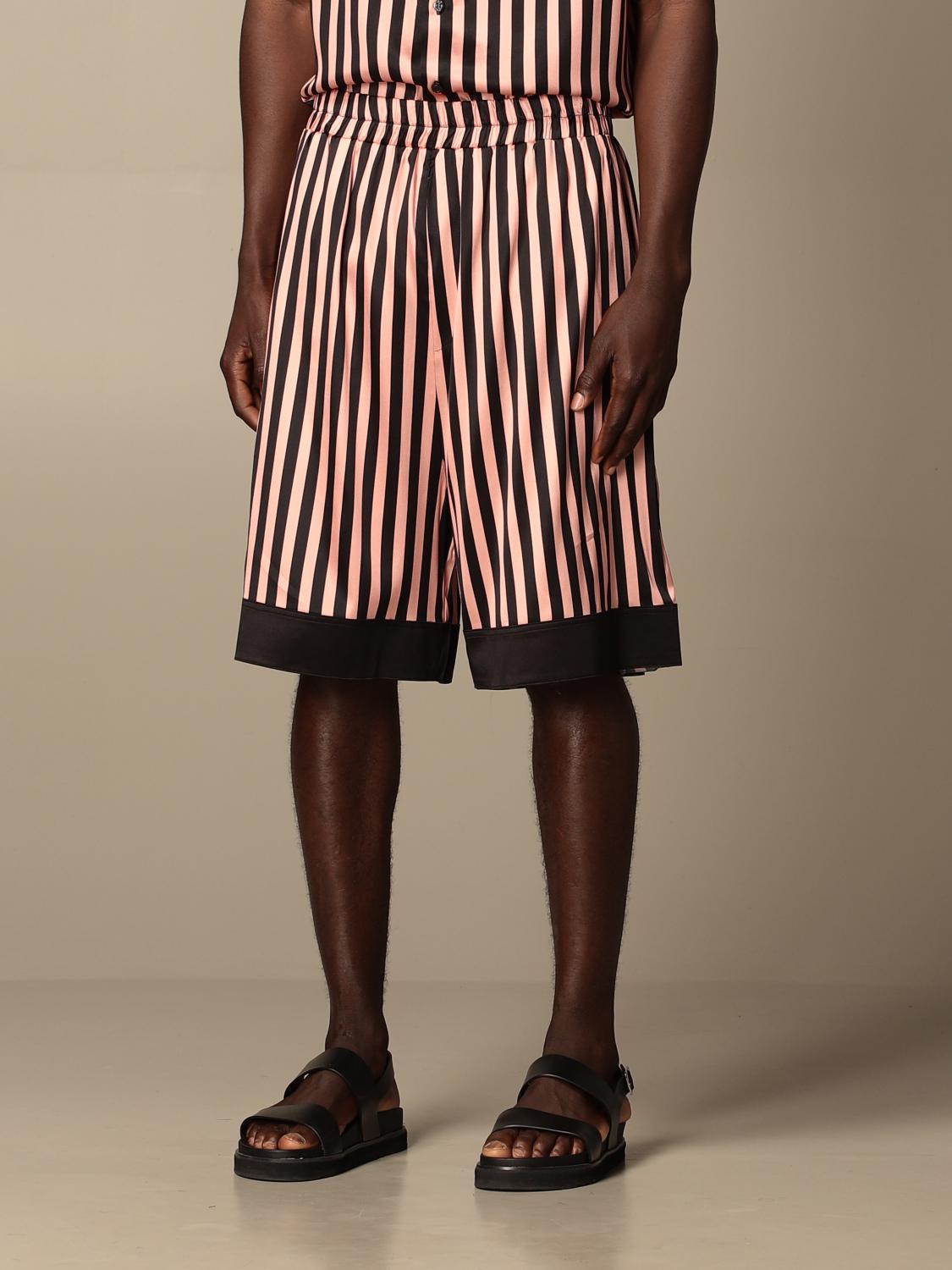 LANEUS: Striped jogging shorts | Short Laneus Men Pink | Short Laneus ...