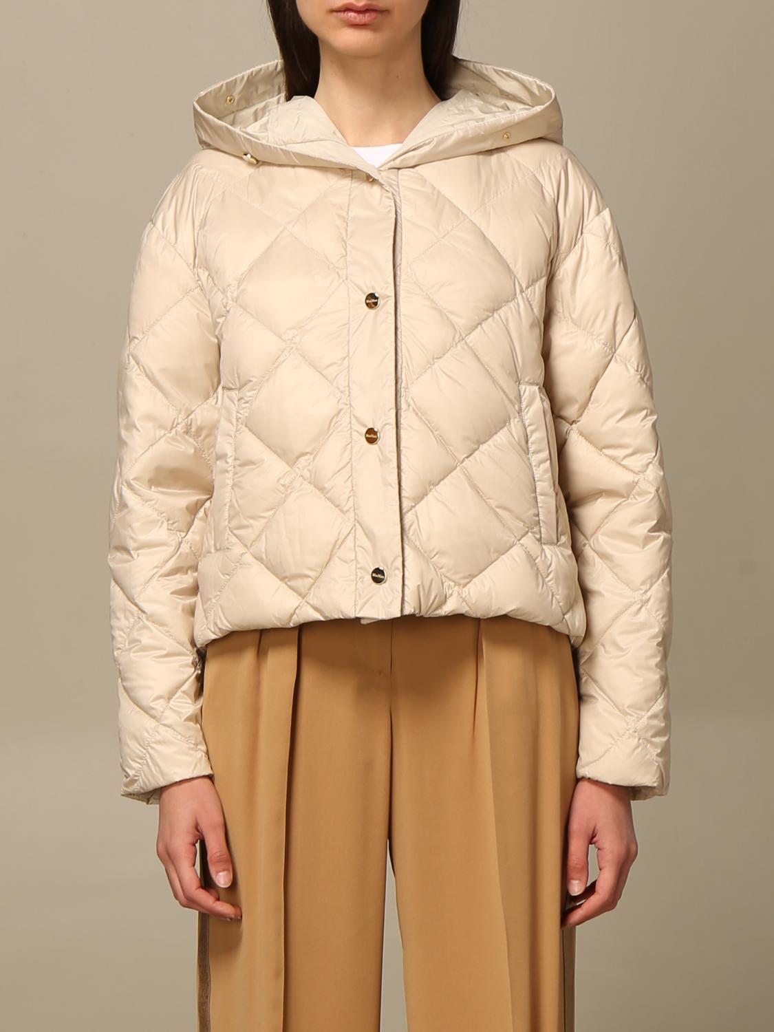 MAX MARA THE CUBE: Coat women - Ivory | Jacket Max Mara The Cube ...