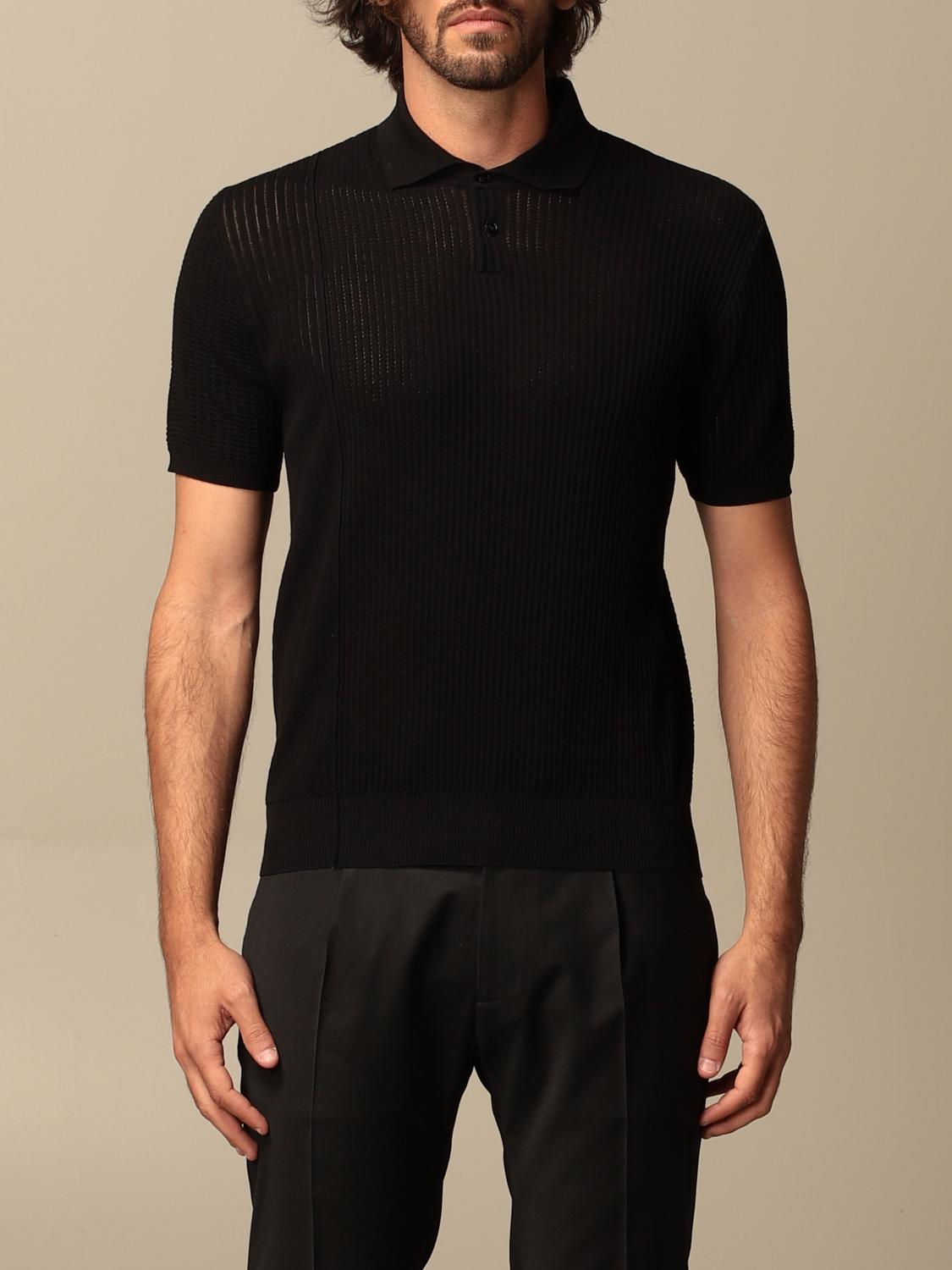 PAOLO PECORA: Sweater men - Black | Polo Shirt Paolo Pecora A030 7616 ...