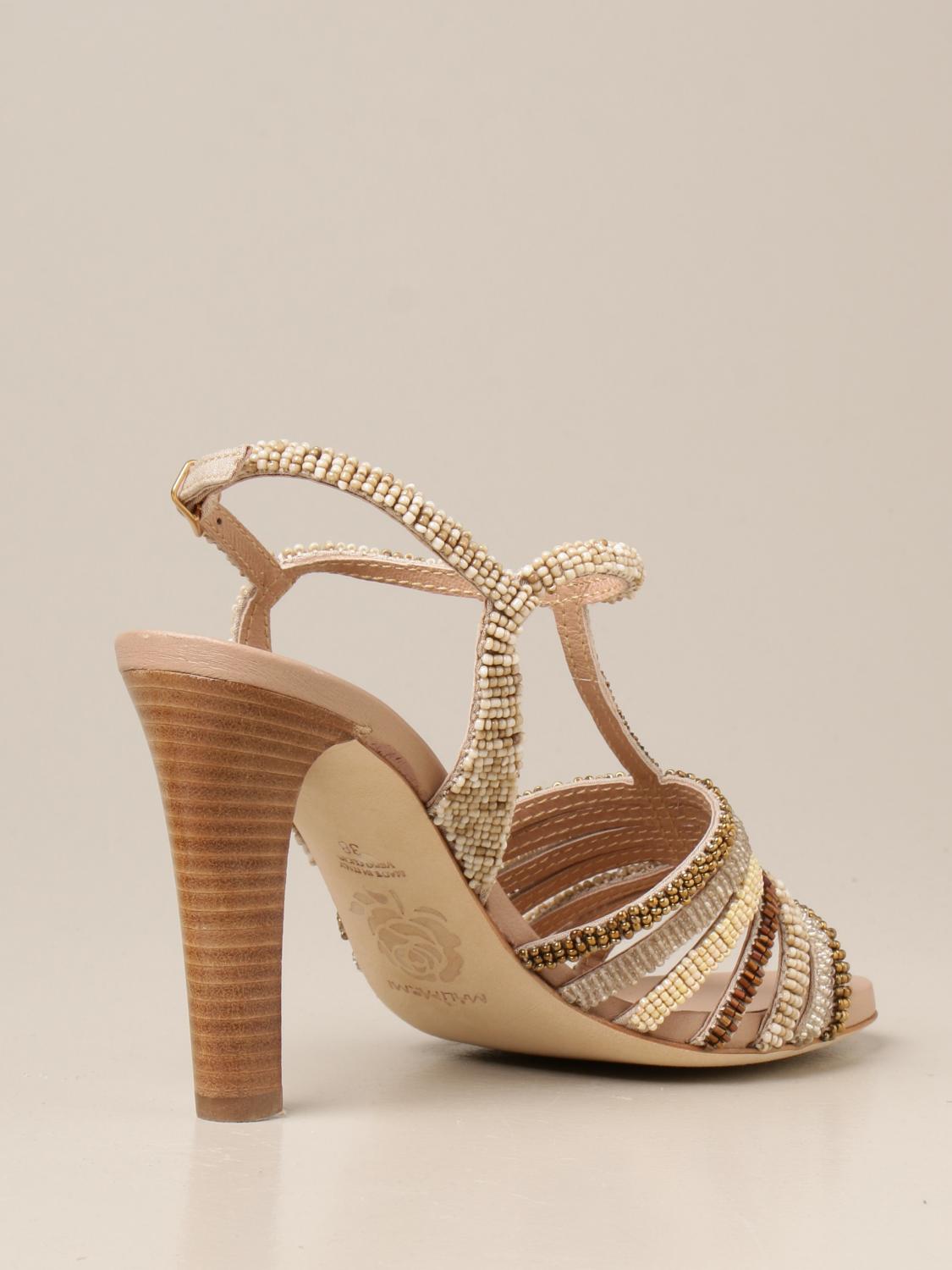 MALIPARMI: Damen Sandalen mit Absatz - Natural | Sandalen Mit Absatz ...