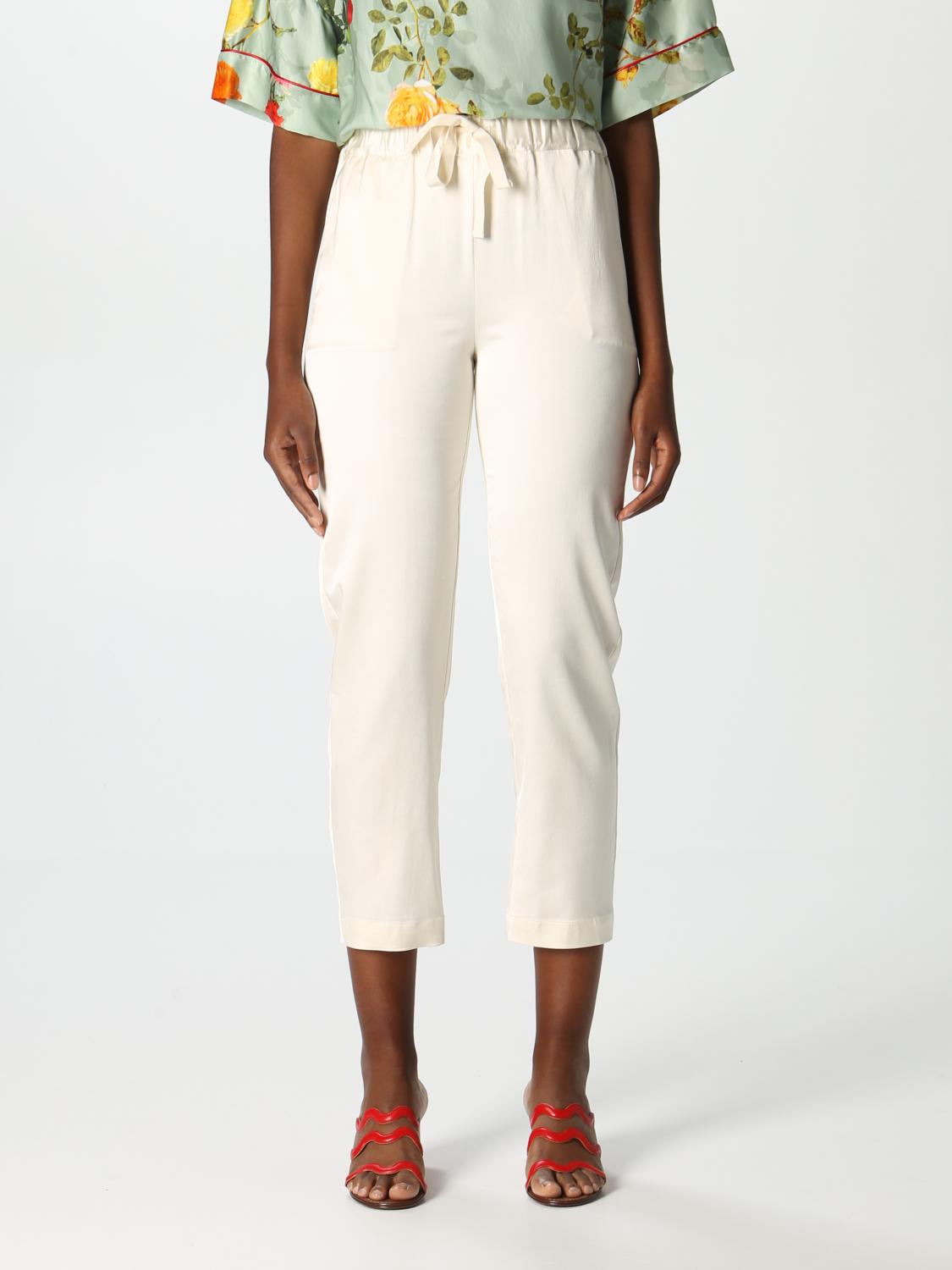 SEMICOUTURE: slim trousers - White | Pants Semicouture Y1SQ07 GIGLIO.COM