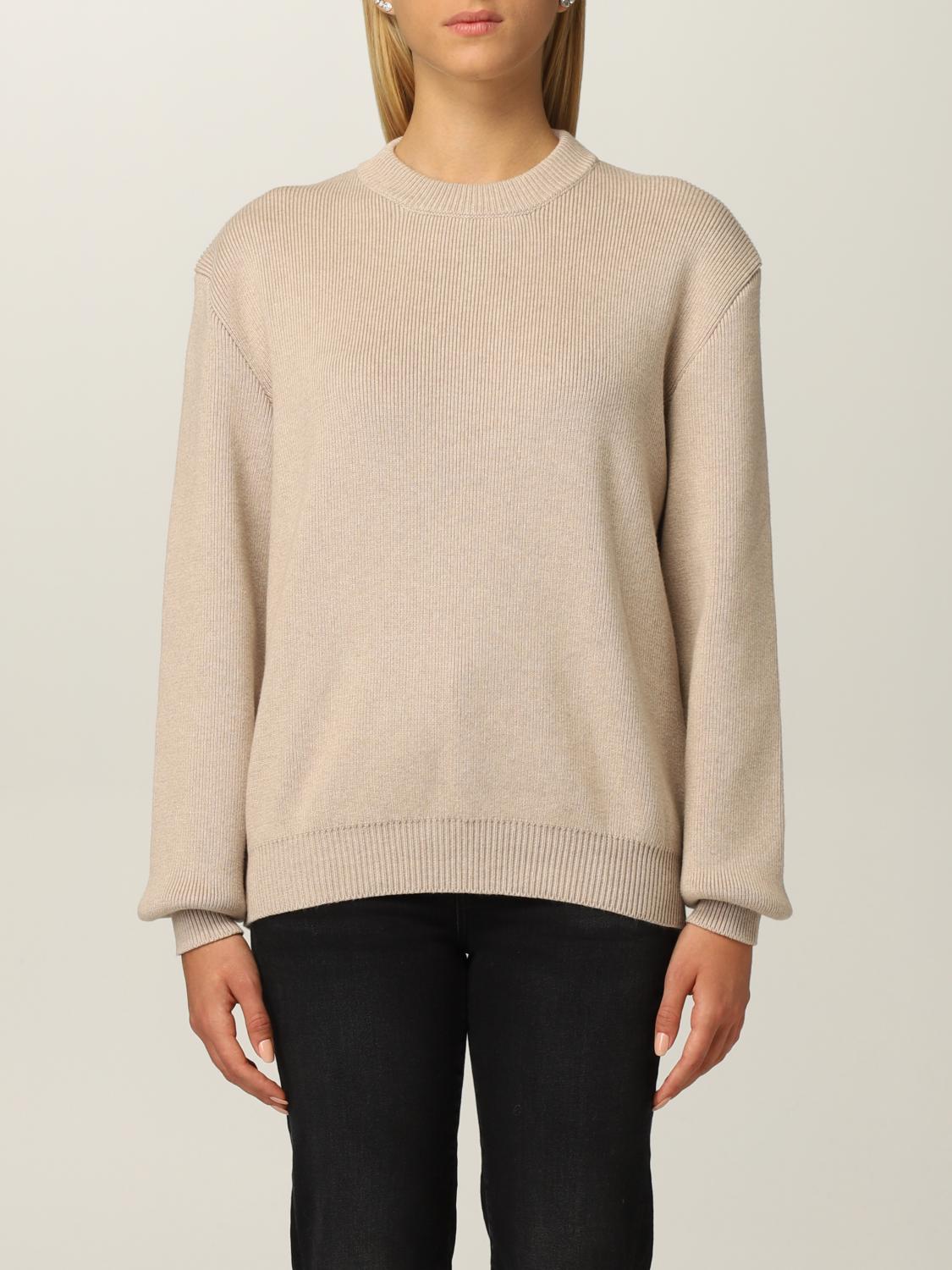 Golden Goose: Sweater In Wool Blend With Writing - Beige | Golden Goose 