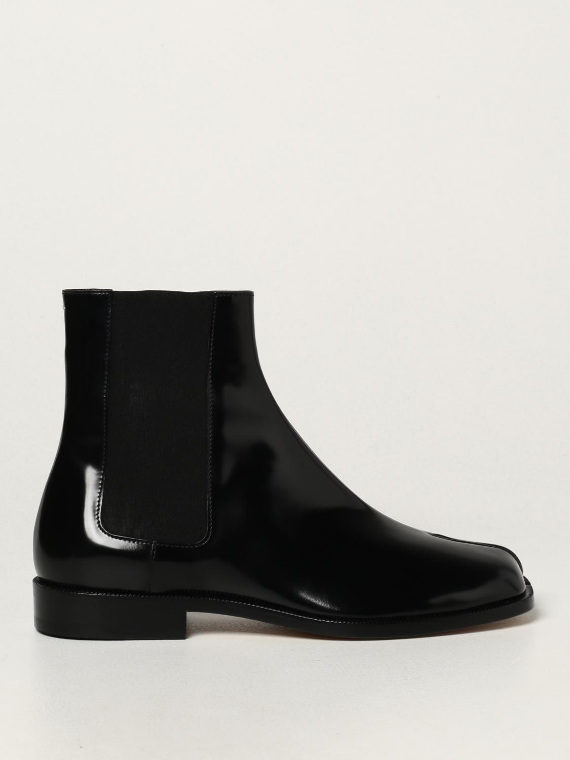MAISON MARGIELA: Stivaletto Tabi split in pelle spazzolata - Nero ...