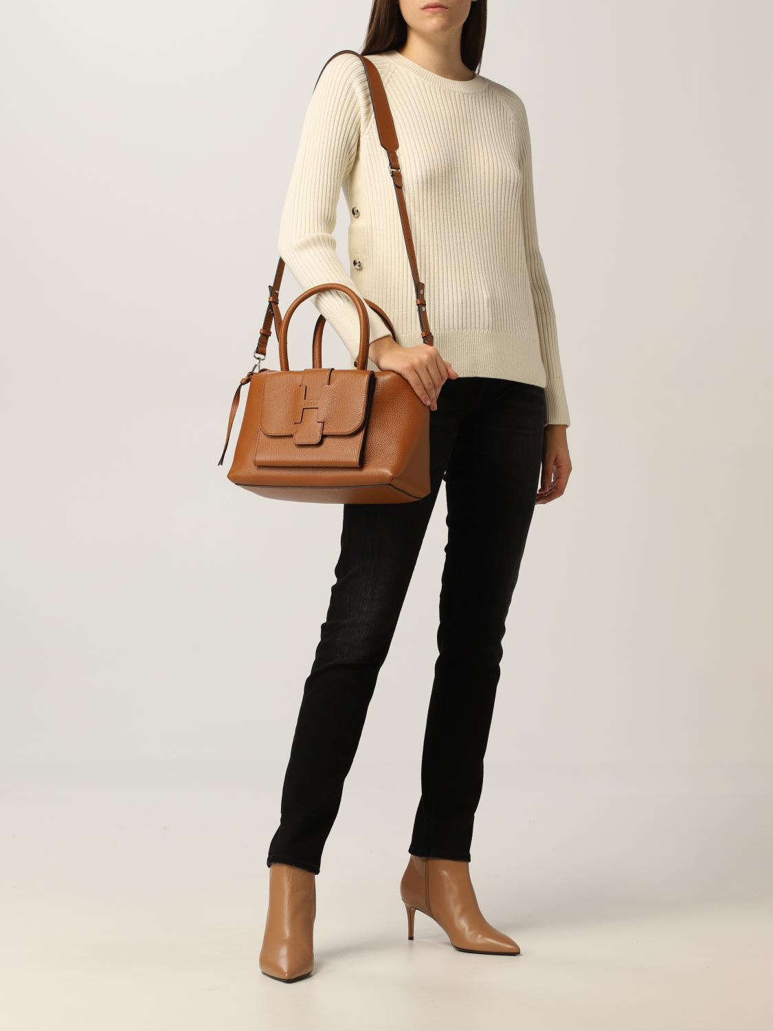 HOGAN: handbag in grained leather - Leather | Hogan handbags ...