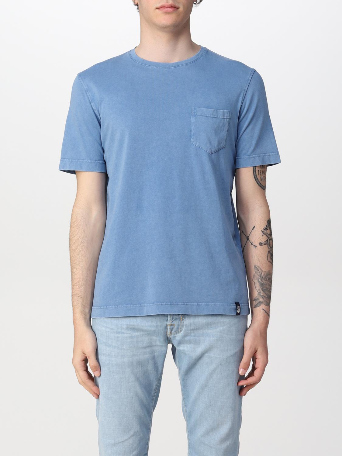 Drumohr Pocket Cotton T-shirt In Sky Blue | ModeSens