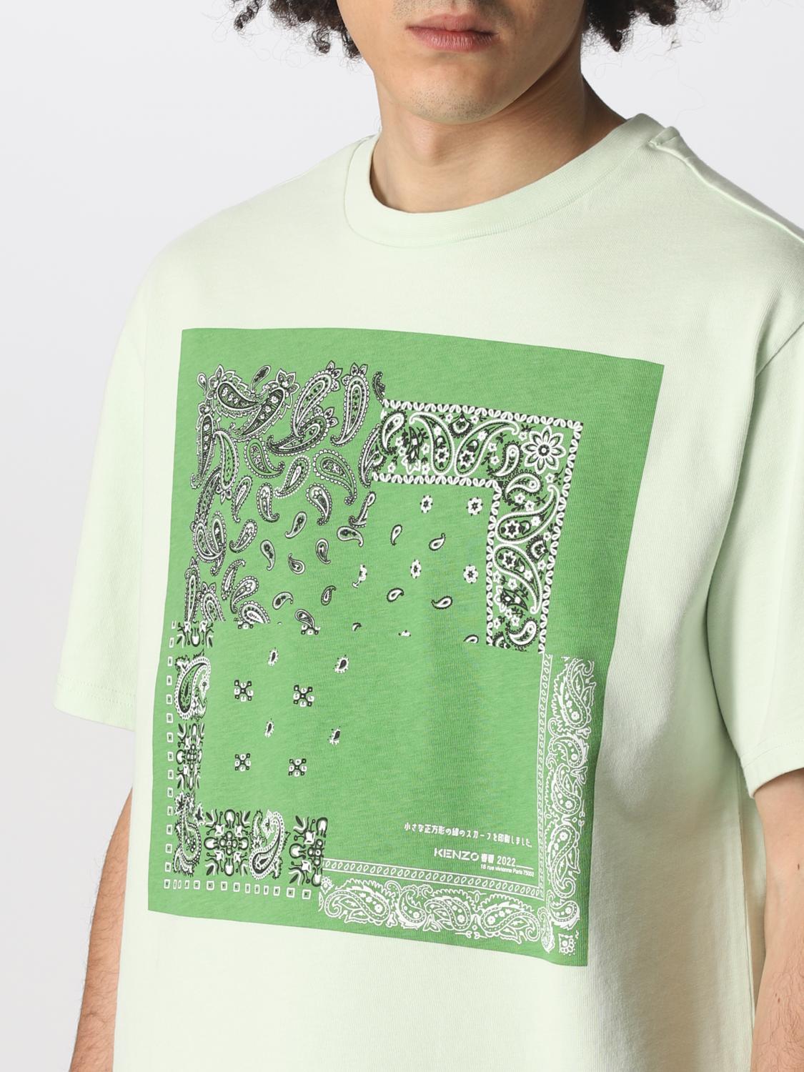 Kenzo T Shirt In Cotone Con Stampa Verde T Shirt Kenzo