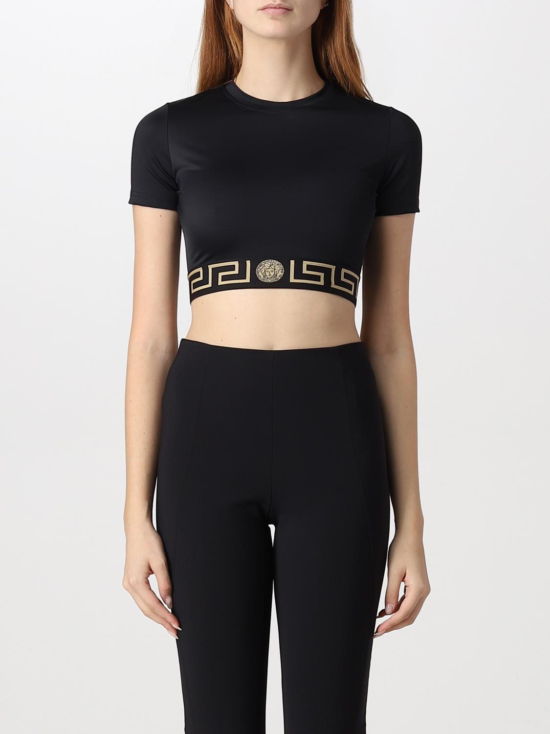 VERSACE: top for woman - Black | Versace top 1005865A232185 online at ...