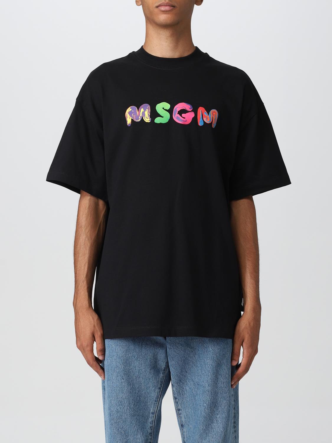 MSGM: Camiseta para hombre, Negro | Camiseta Msgm 3340MM101227798 en línea en GIGLIO.COM