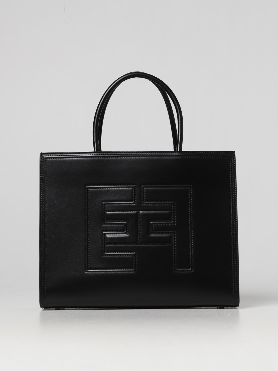 ELISABETTA FRANCHI: tote bags for woman - Black | Elisabetta Franchi ...