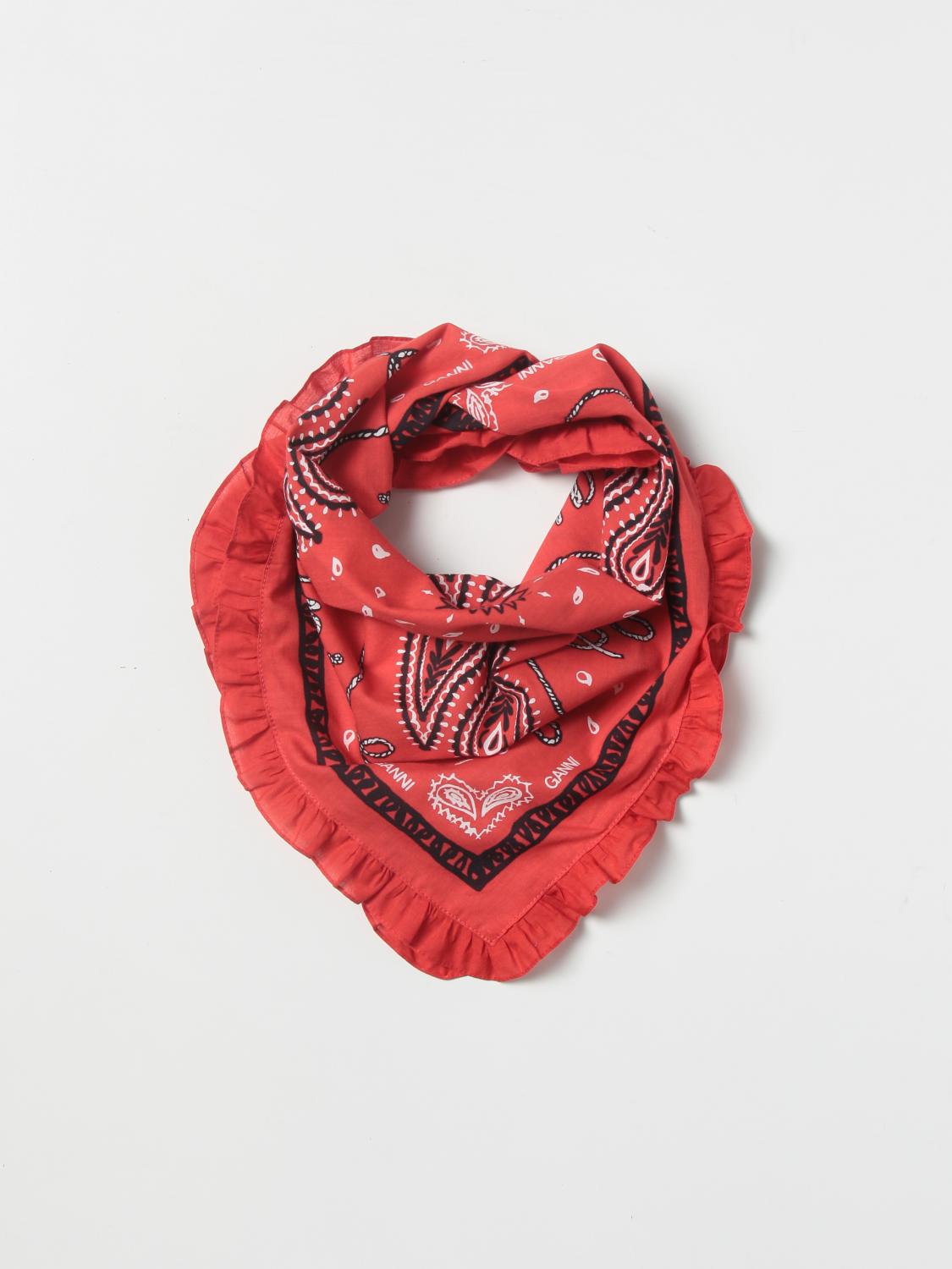 GANNI: neck scarf for woman - Red | Ganni neck scarf A4416 online on ...