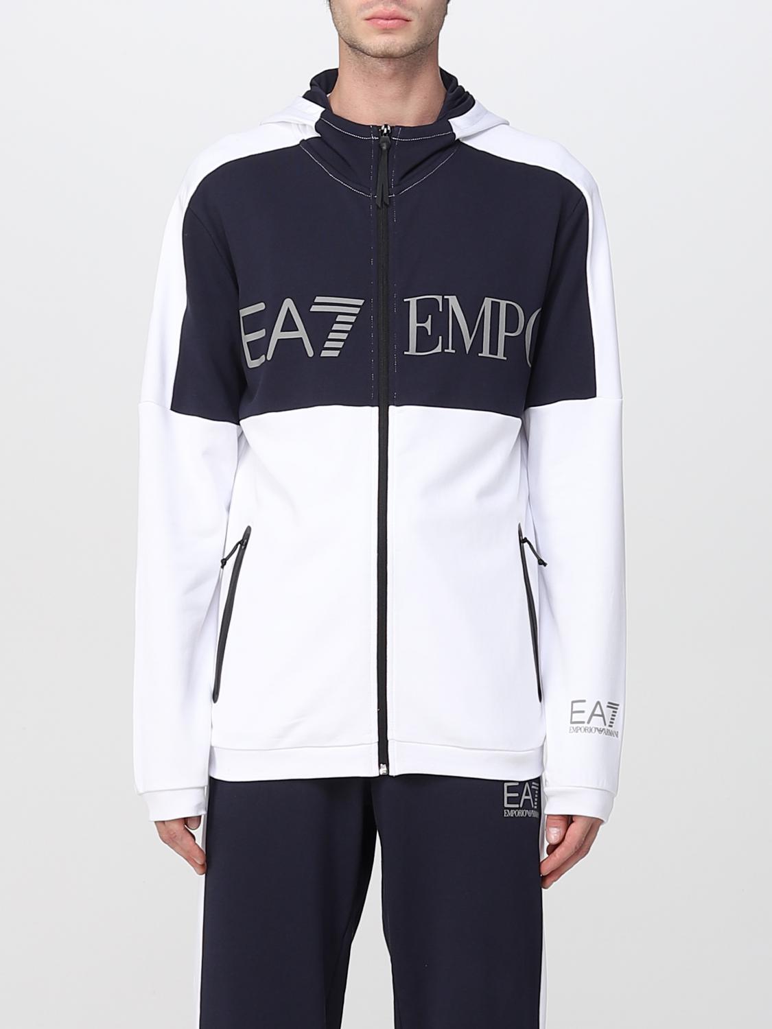 EA7: sweatshirt for man - White | Ea7 sweatshirt 6LPM18PJEQZ online at ...
