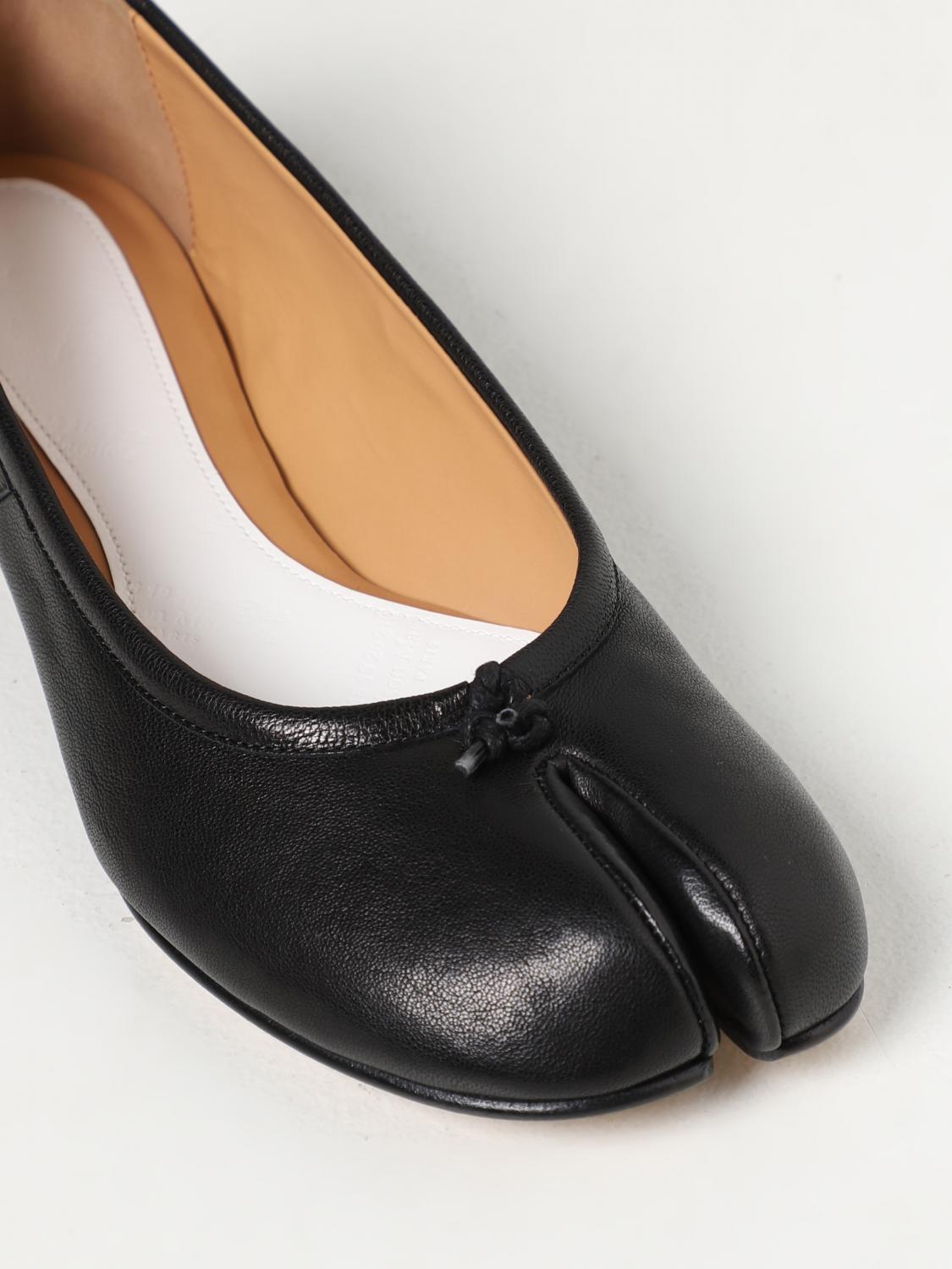 MAISON MARGIELA: Ballerina Tabi in pelle - Nero | Ballerine Maison ...