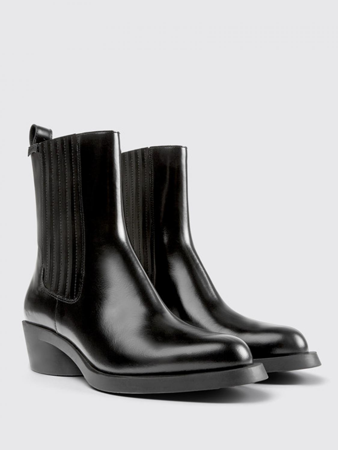 CAMPER: Damen Flache Stiefeletten - Schwarz | Camper Flache ...